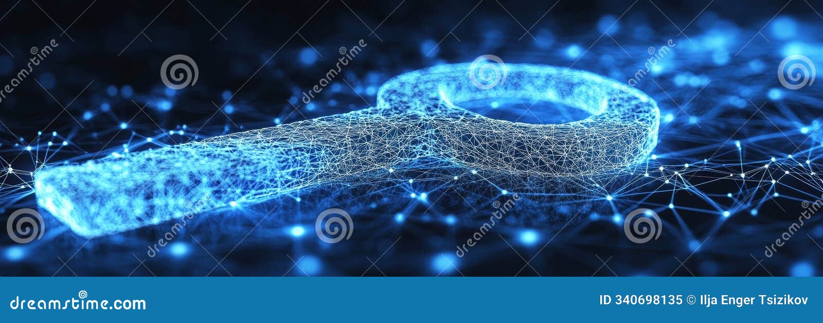 Keyhole Shape Fingerprint Scan Pattern Logo Dash Line, Digital Gateway ...