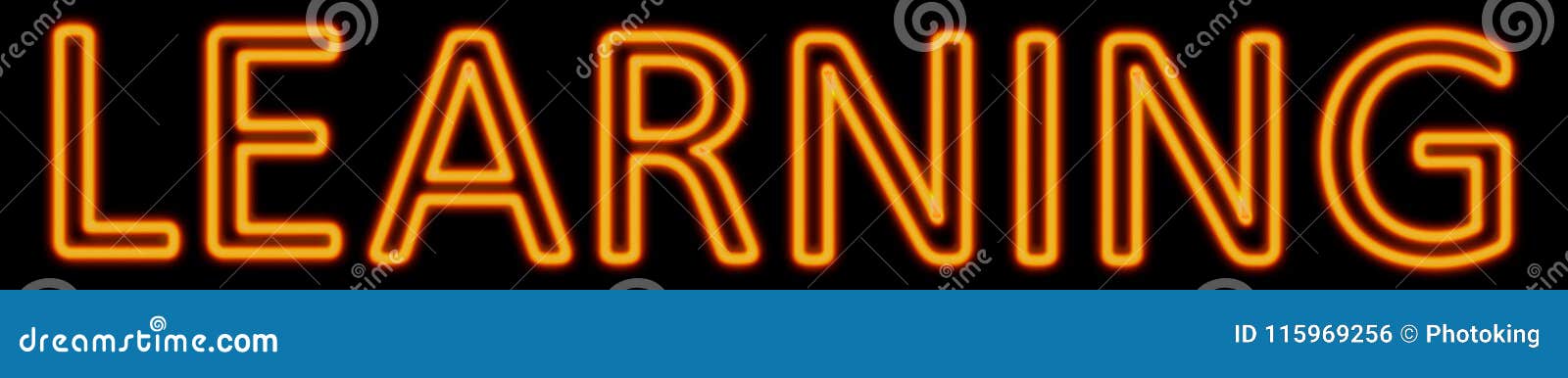Learning neon sign stock illustration. Illustration of group - 115969256