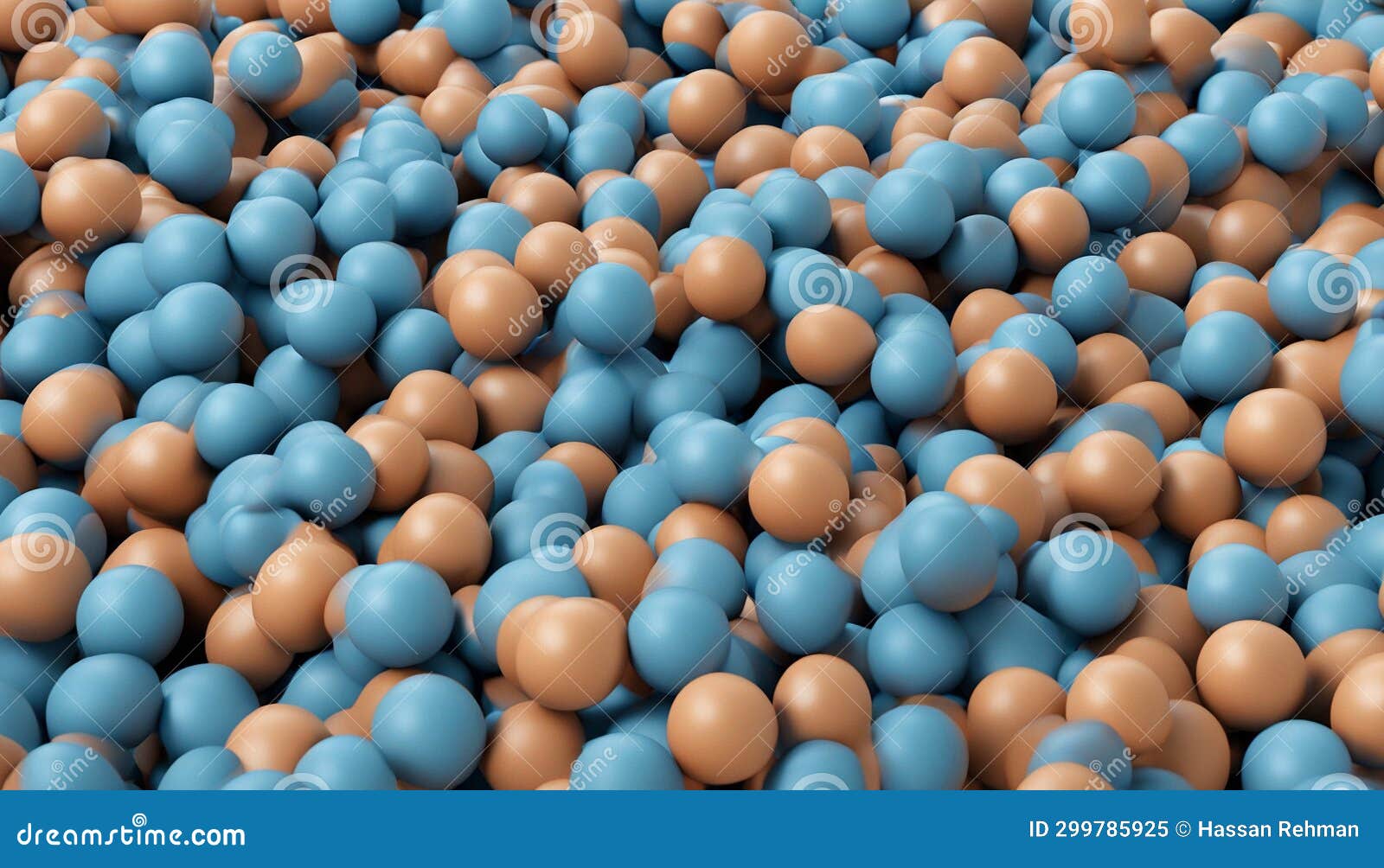 Abstract 3D Rendering Background with Blue Bouncing Balls Stock ...