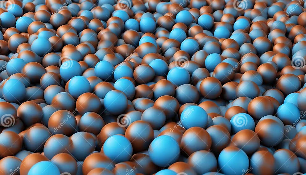 Abstract 3D Rendering Background with Blue Bouncing Balls Stock Illustration - Illustration of ...