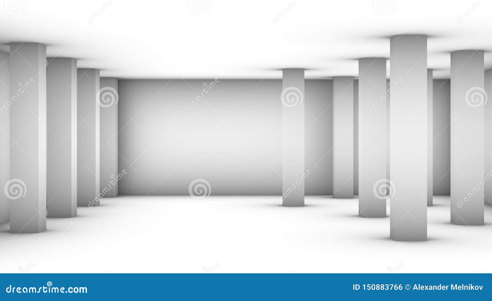 Abstract 3d Rendering Background with Columns Stock Illustration ...