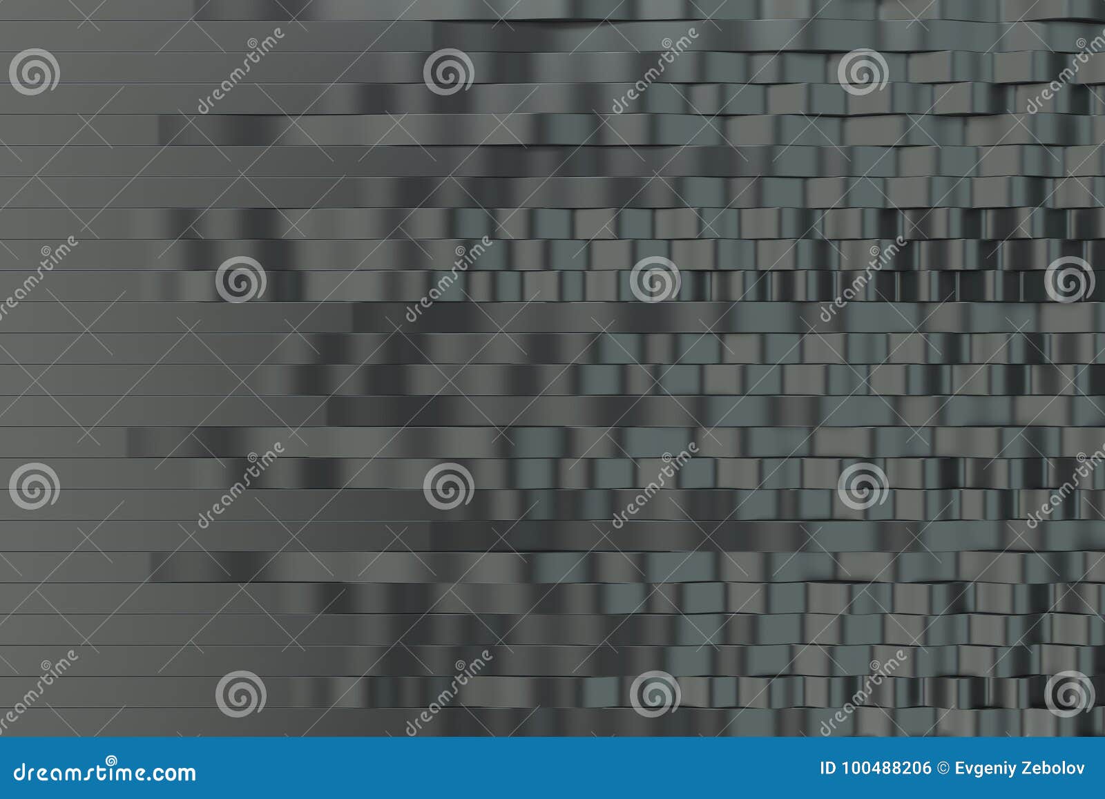 Abstract 3D Rendering of Black Sine Waves Stock Illustration ...