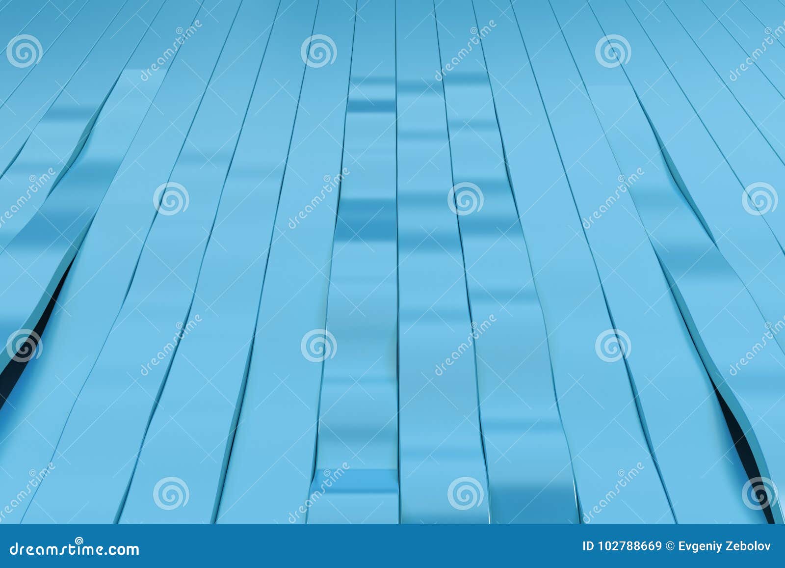 Abstract 3D Rendering of Blue Sine Waves Stock Illustration ...