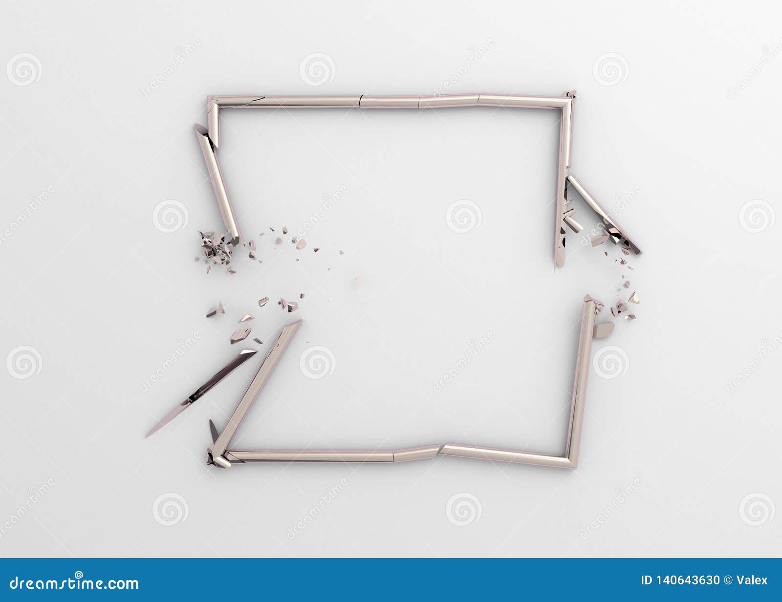 Abstract 3D Rendering of Broken Square Stock Illustration ...