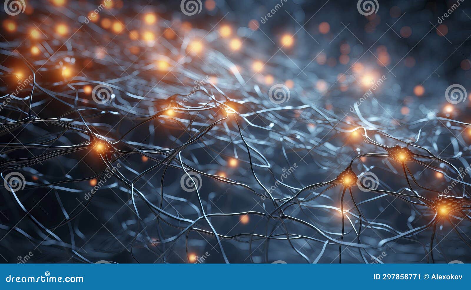 Abstract 3d Rendering of Chaotic Network Structure. Futuristic ...