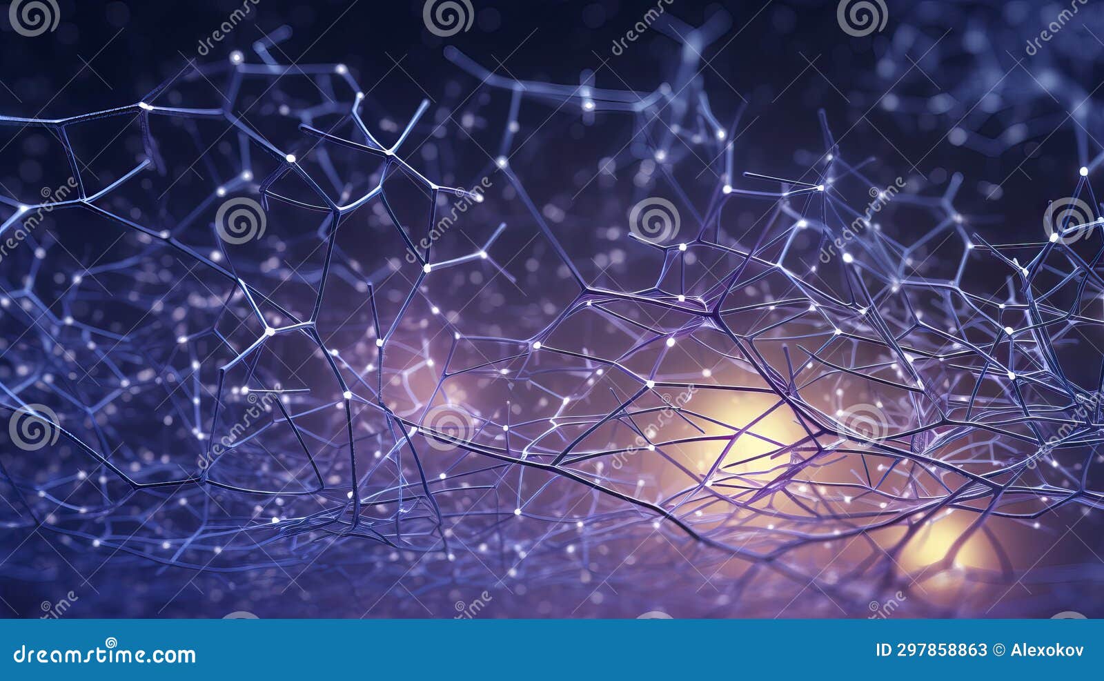 Abstract 3d Rendering of Chaotic Network Structure. Futuristic ...
