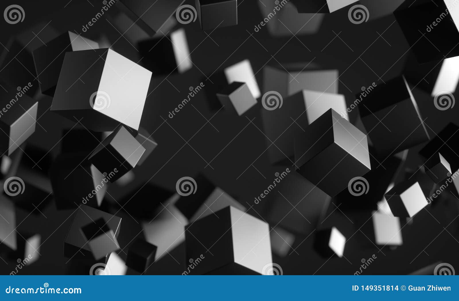 Scifi Cubes in Empty Space. Stock Illustration - Illustration of group ...