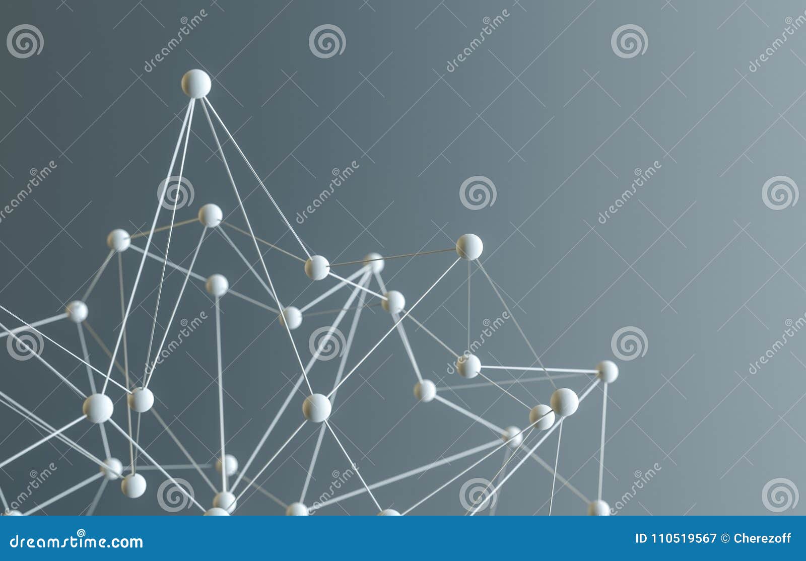 Abstract 3d Rendering of Chaotic Structure Stock Illustration - Illustration of matrix ...