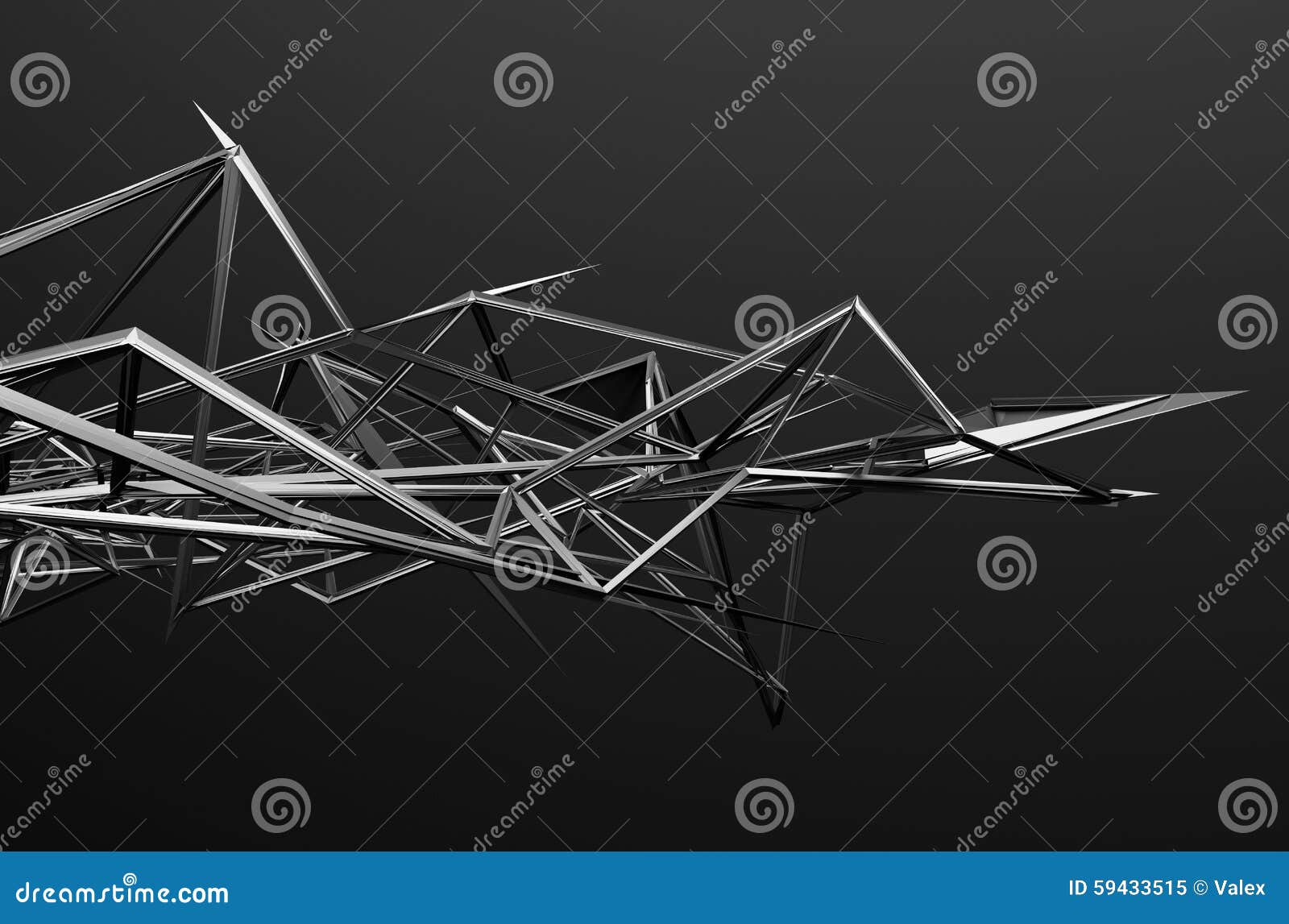 Abstract 3D Rendering of Chaotic Structure Stock Illustration ...