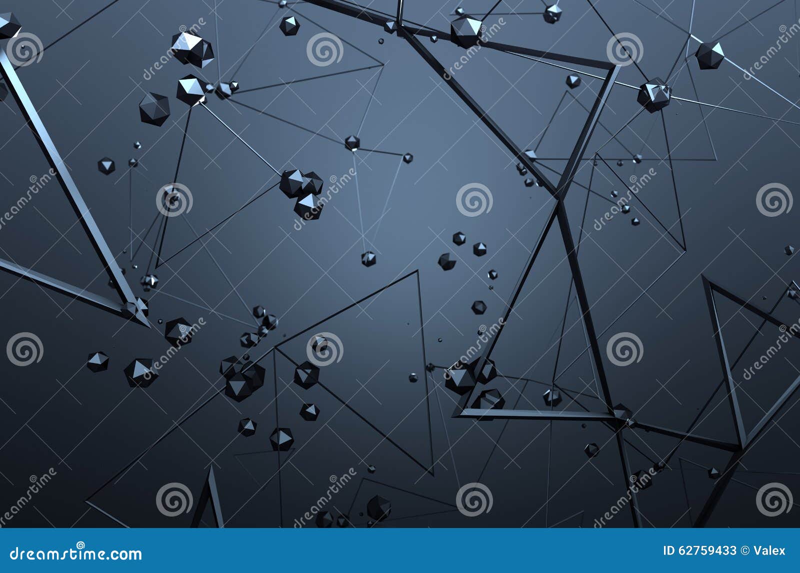 Abstract 3D Rendering of Chaotic Structure Stock Illustration ...