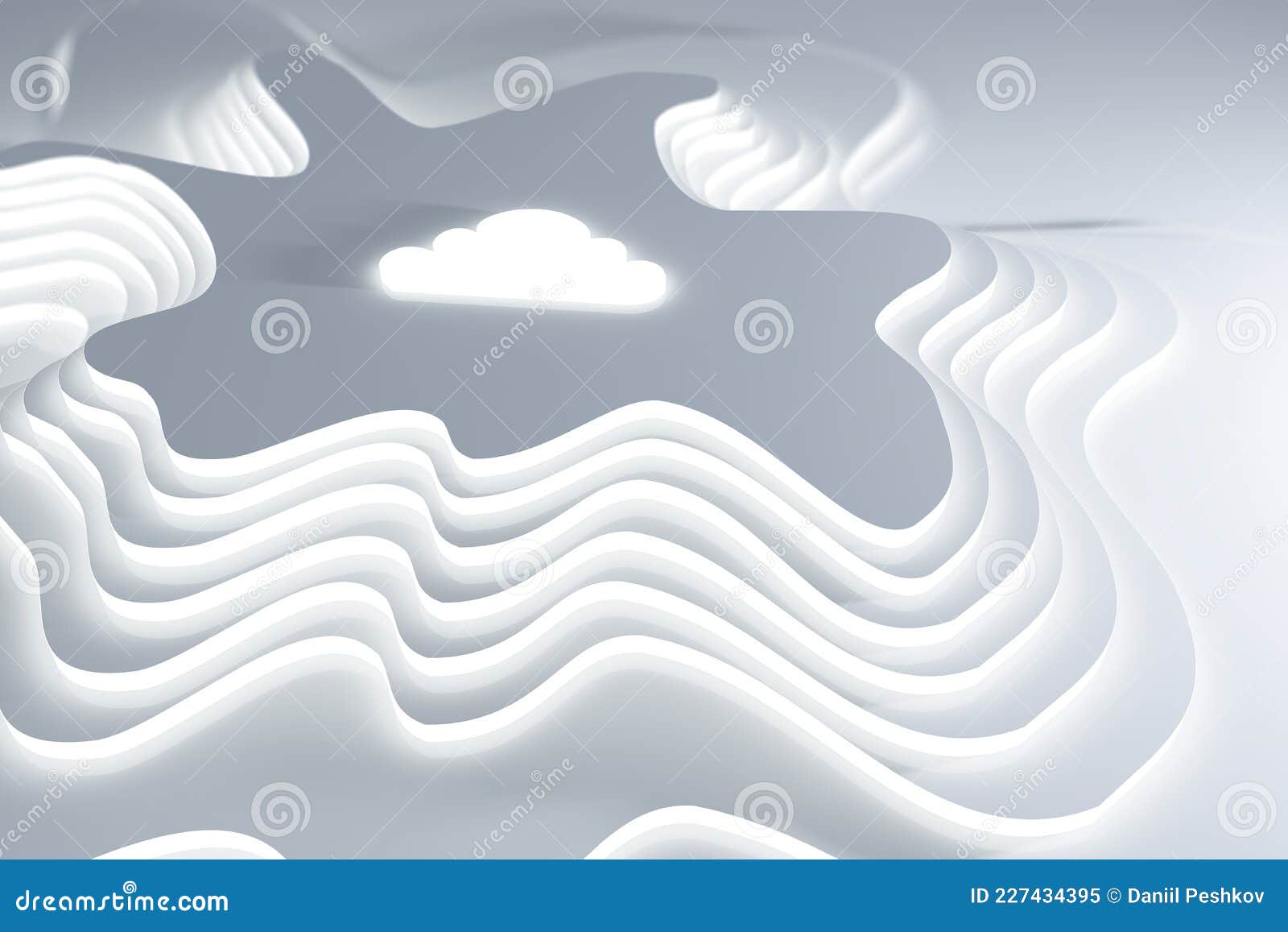 Abstract 3d Rendering Cloud Illustrarion on Wallpaper. Design Concept ...