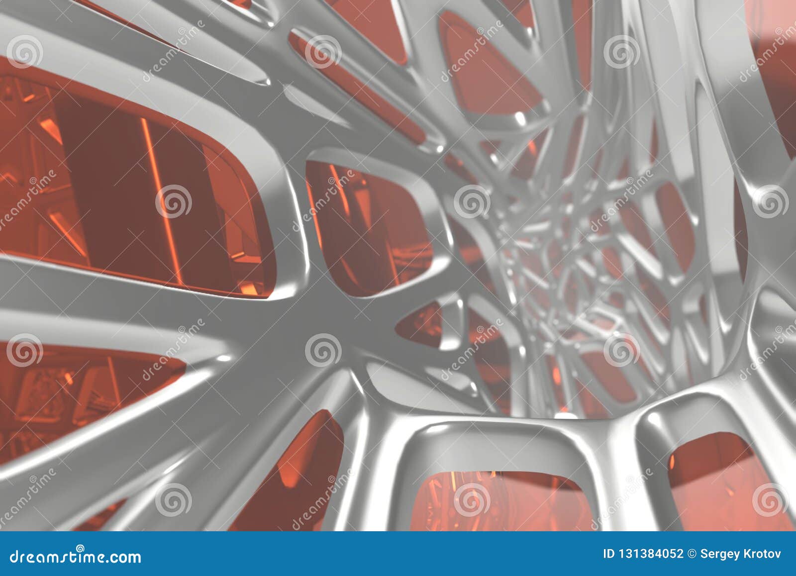Abstract 3d Rendering Concept of High Poly Architecture with Steel and ...