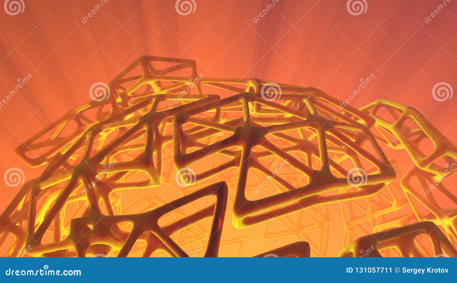 Abstract 3d Rendering Concept of High Poly Sphere with Chaotic Mesh ...