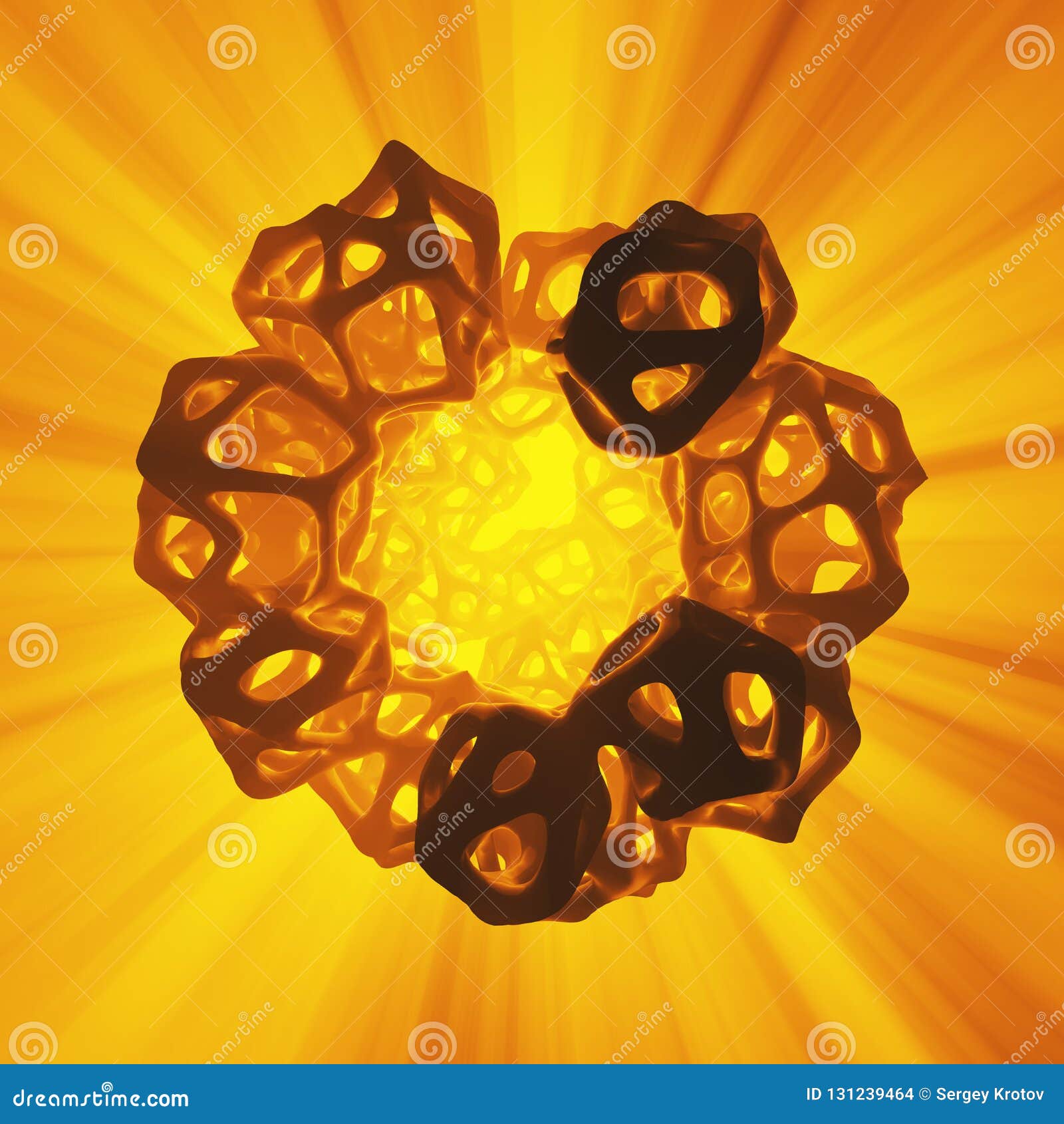 Abstract 3d Rendering Concept of High Poly Sphere with Chaotic Mesh ...