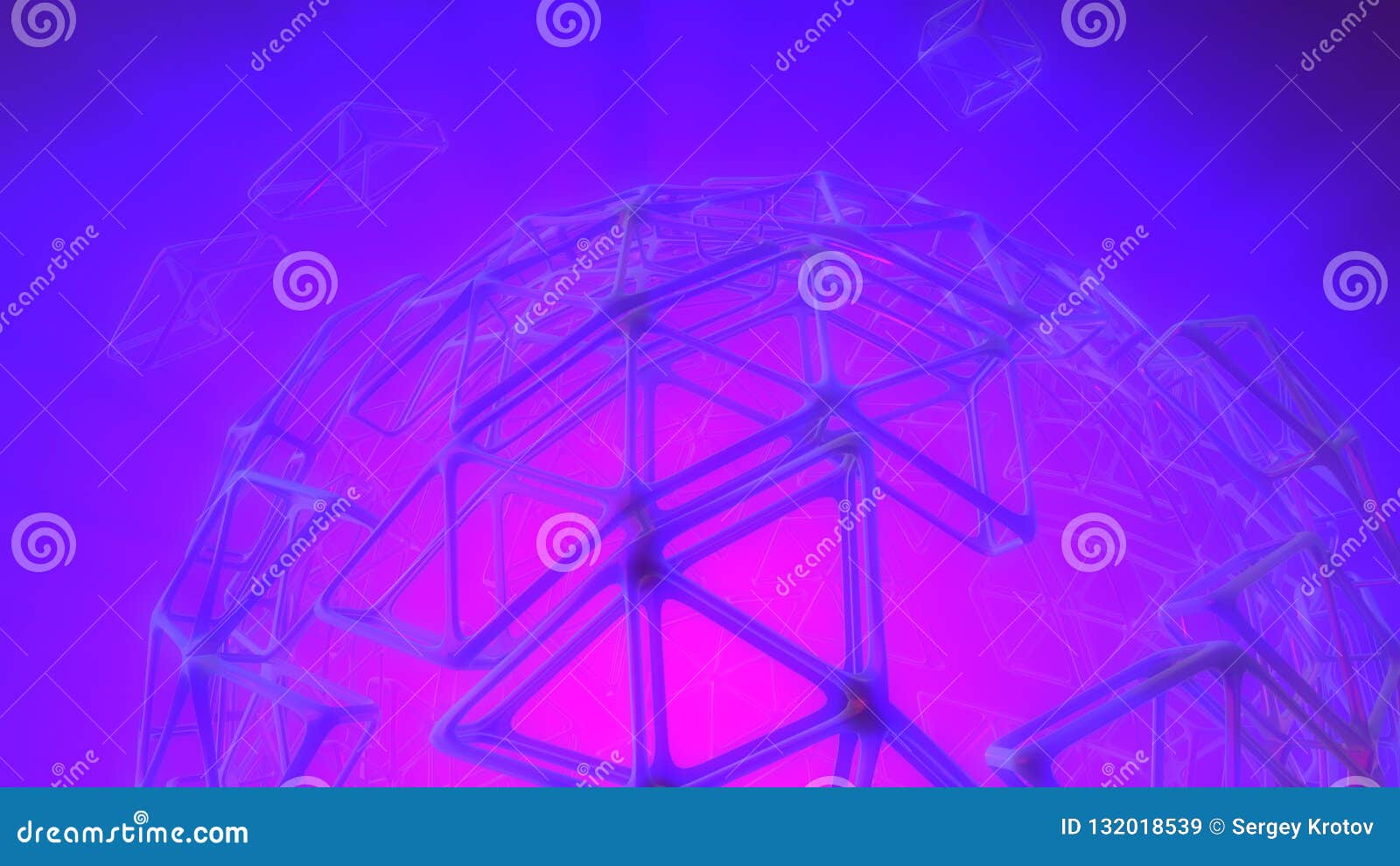 Abstract 3d Rendering Concept of High Poly Sphere with Chaotic Mesh ...