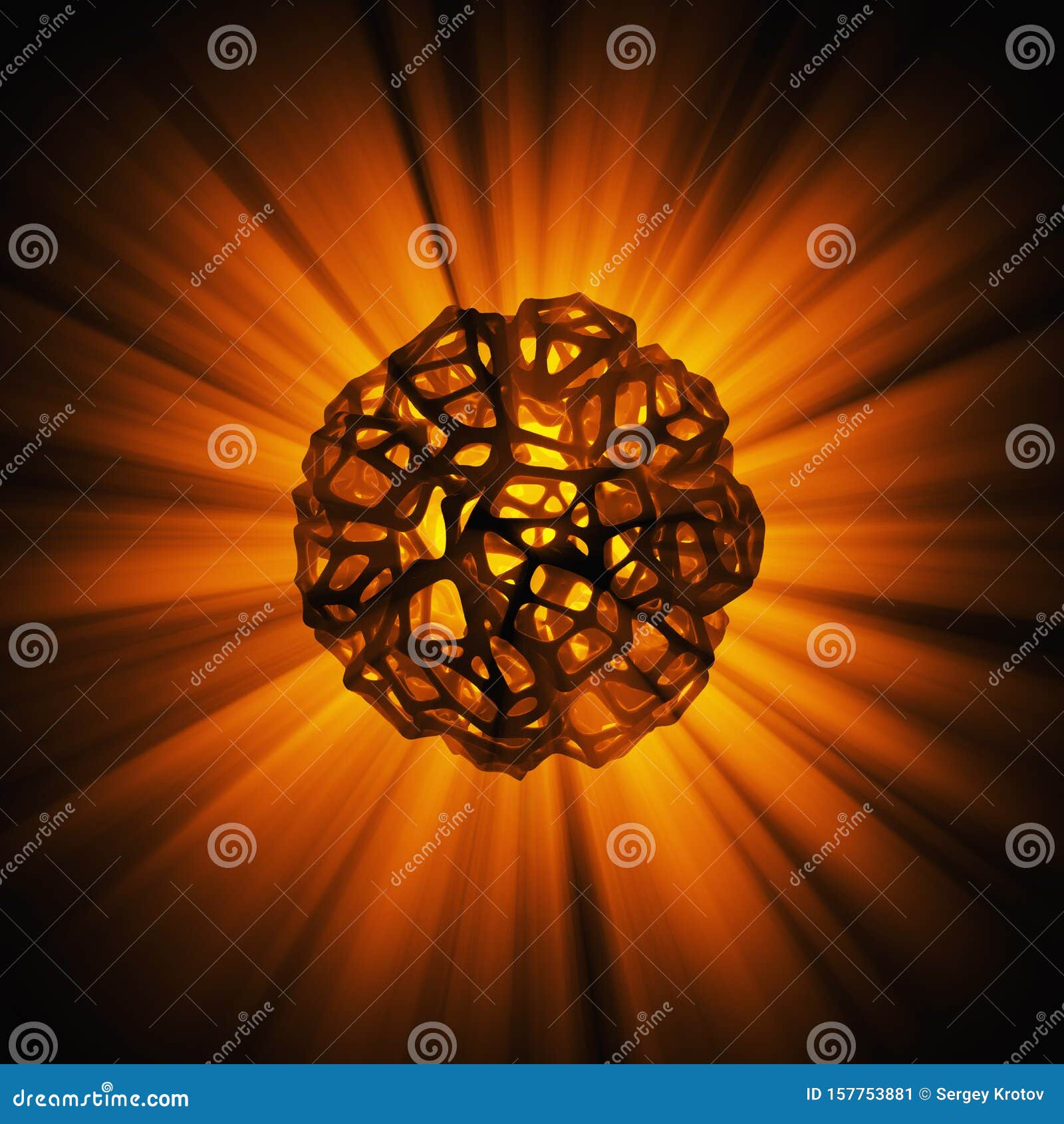 Abstract 3d Rendering Concept of High Poly Sphere with Chaotic Mesh ...