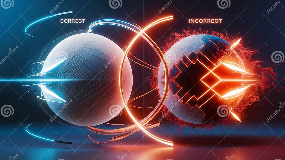 Abstract 3D Rendering, Correct Vs. Incorrect Data High Quality Image ...