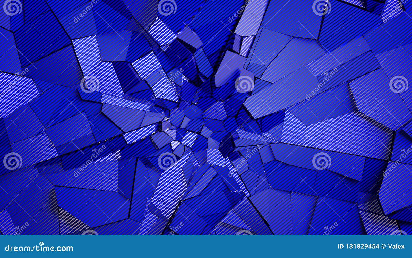Abstract 3D Rendering of Cracked Surface Stock Illustration ...