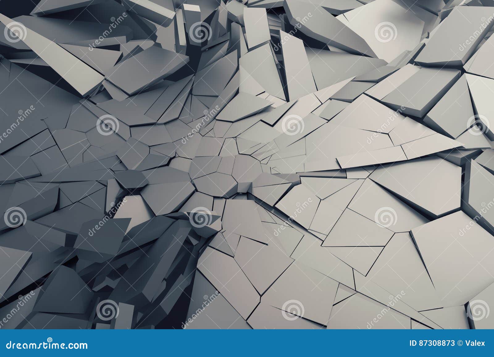 Abstract 3D Rendering of Cracked Surface. Stock Illustration ...