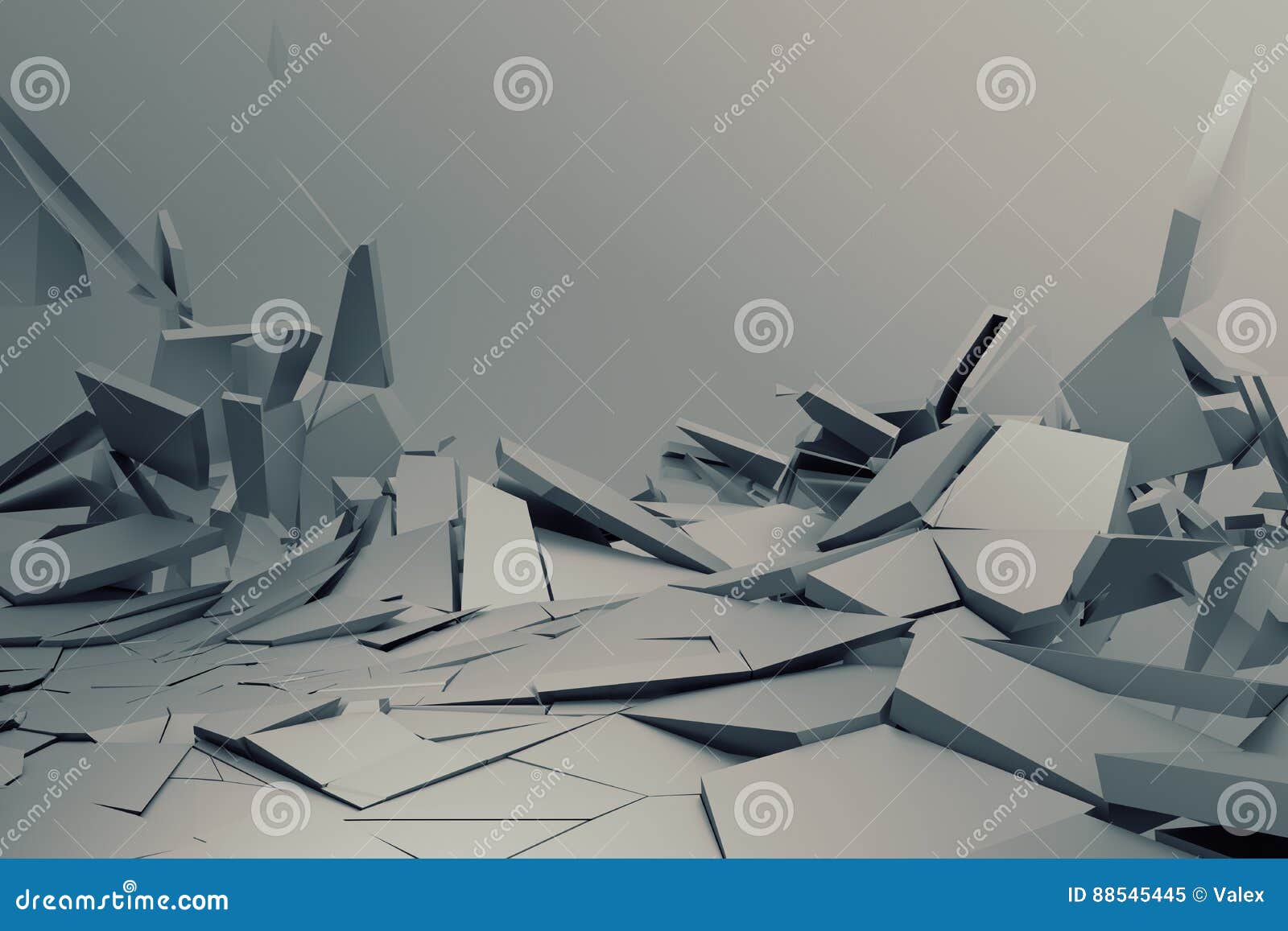 Abstract 3D Rendering of Cracked Surface. Stock Illustration ...