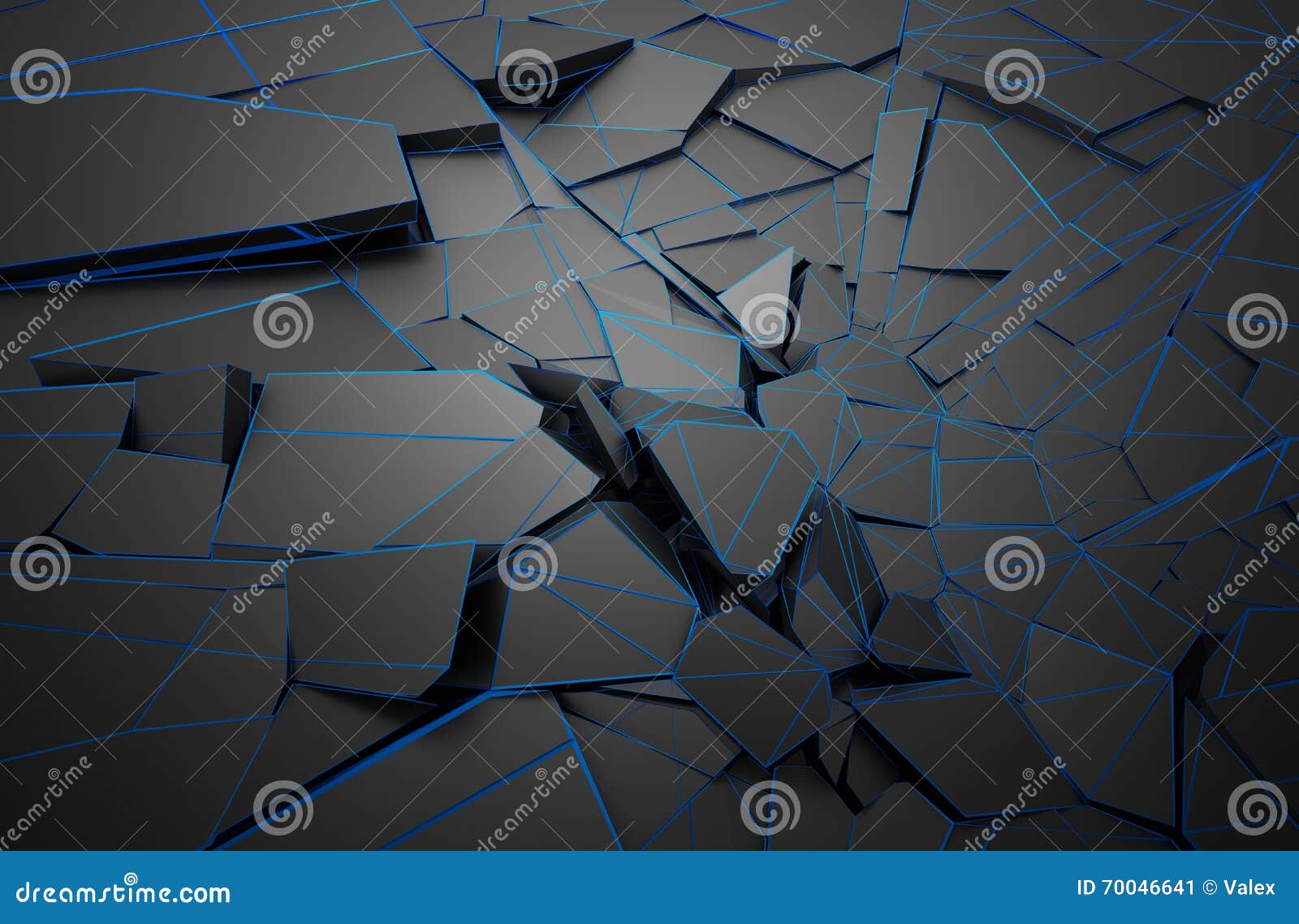 Abstract 3D Rendering of Cracked Surface. Stock Illustration ...