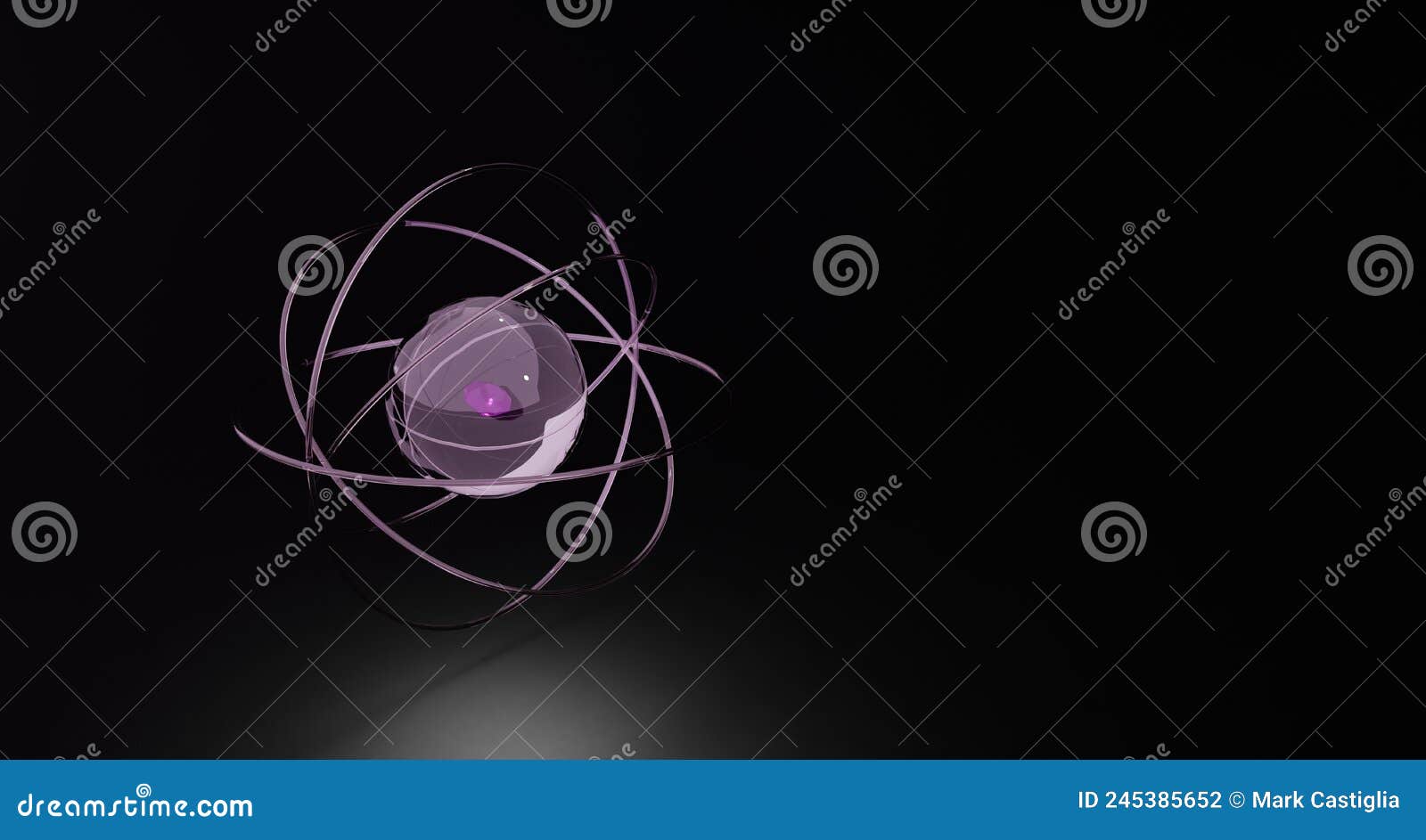 Abstract 3d Rendering of Crystal Sphere with Orbital Rings and Gemstone. Stock Illustration ...