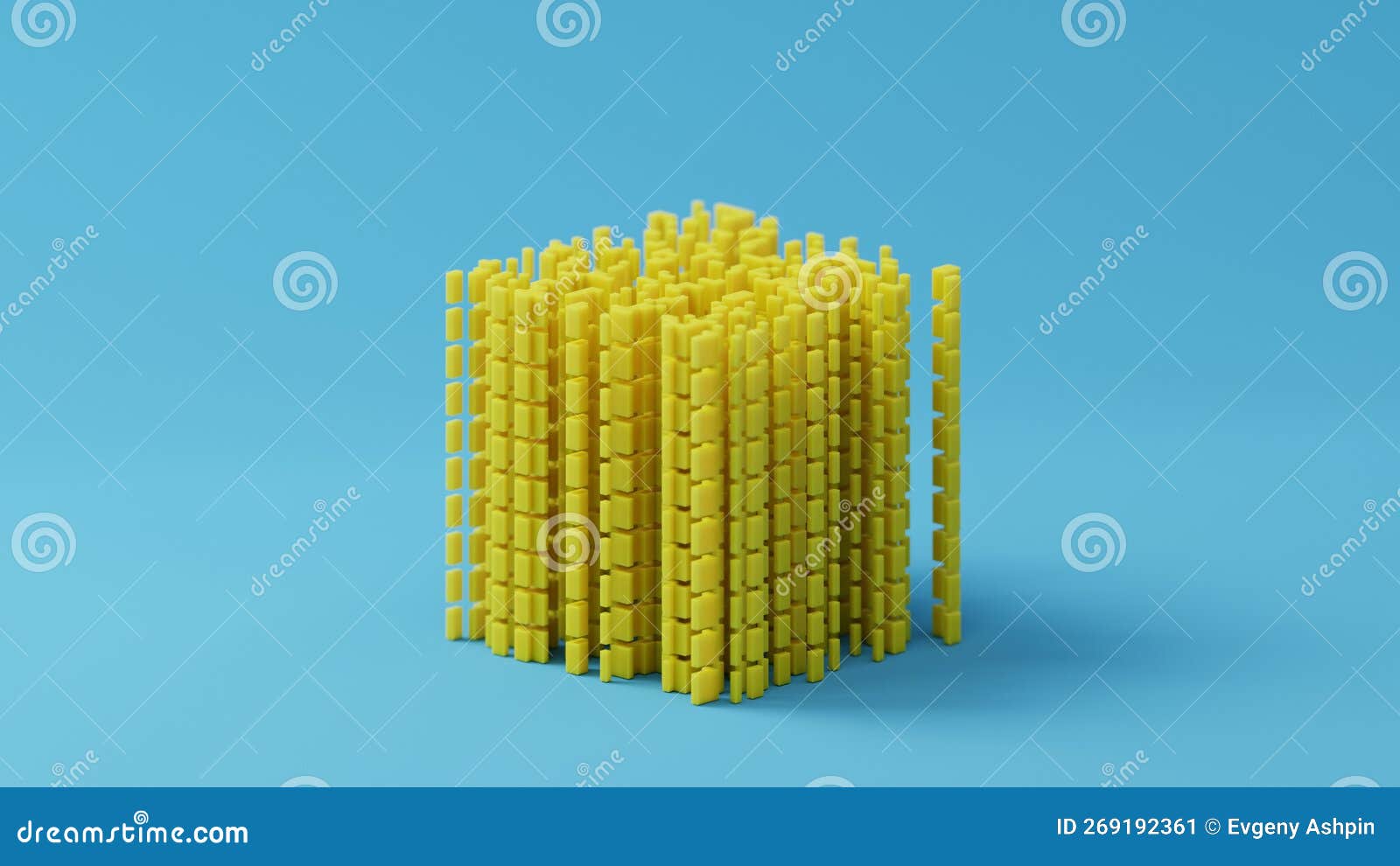 Abstract 3d Rendering of Cube. Sci Fi Structures Stock Illustration ...