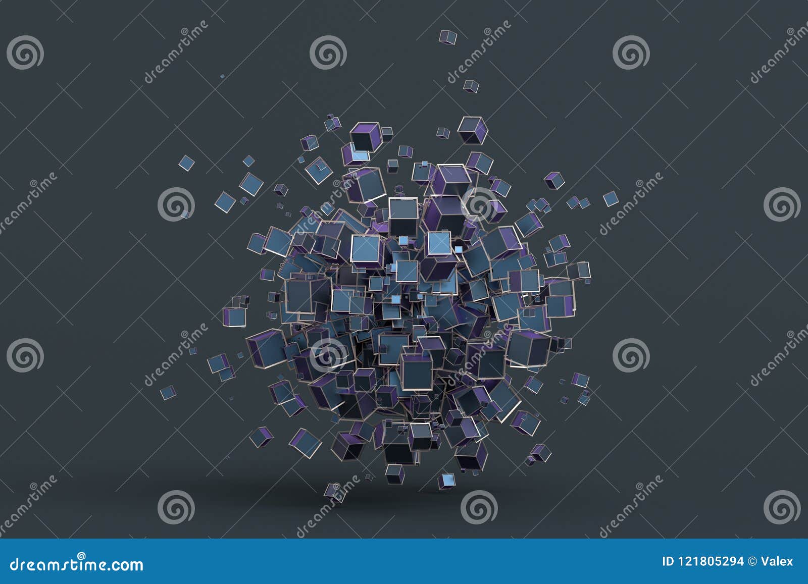 Abstract 3D Rendering of Cubes Stock Illustration - Illustration of ...
