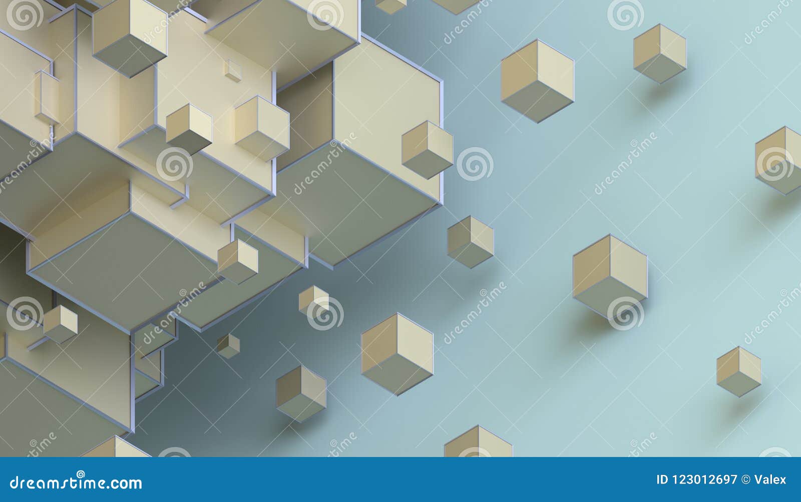 Abstract 3D Rendering of Cubes Stock Illustration - Illustration of ...