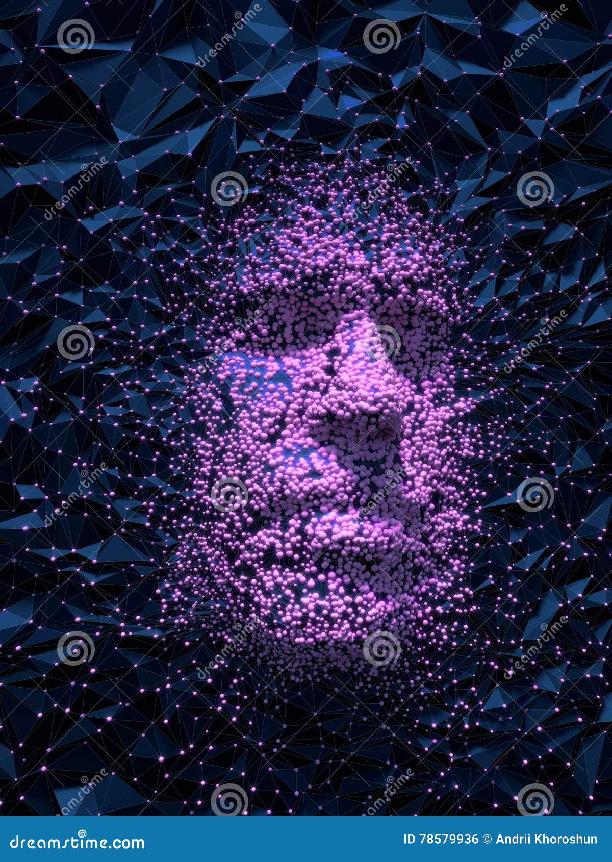 Abstract 3d Rendering Dark Plastic Shiny Rumpled Face Stock ...