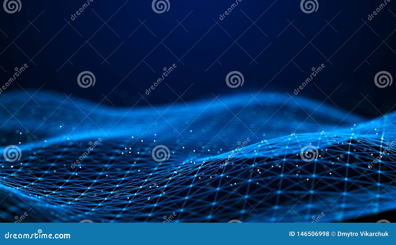 Abstract 3d Rendering Dots and Lines. Technology Background. Big Data Visualization. Artificial ...