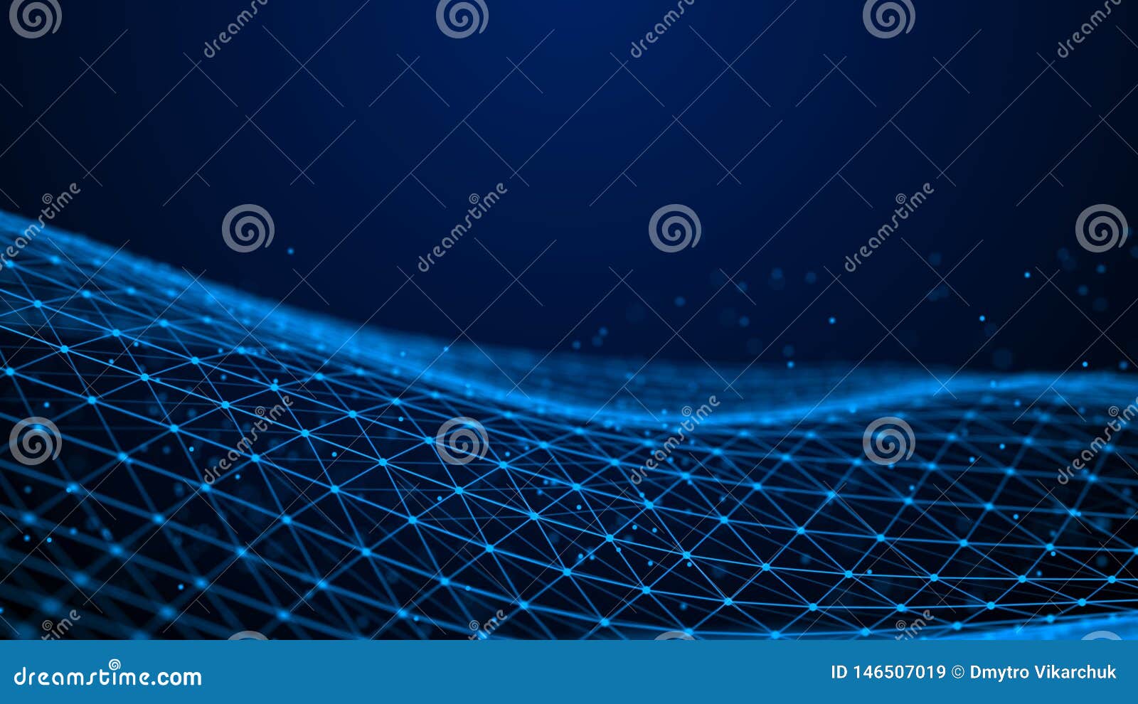 Abstract 3d Rendering Dots and Lines. Technology Background. Big Data Visualization. Artificial ...
