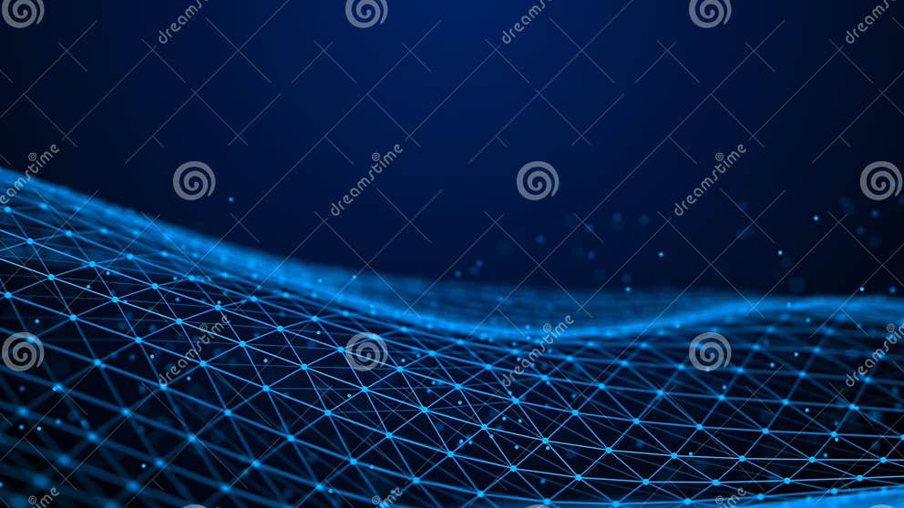 Abstract 3d Rendering Dots And Lines Technology Background Big Data Visualization Artificial