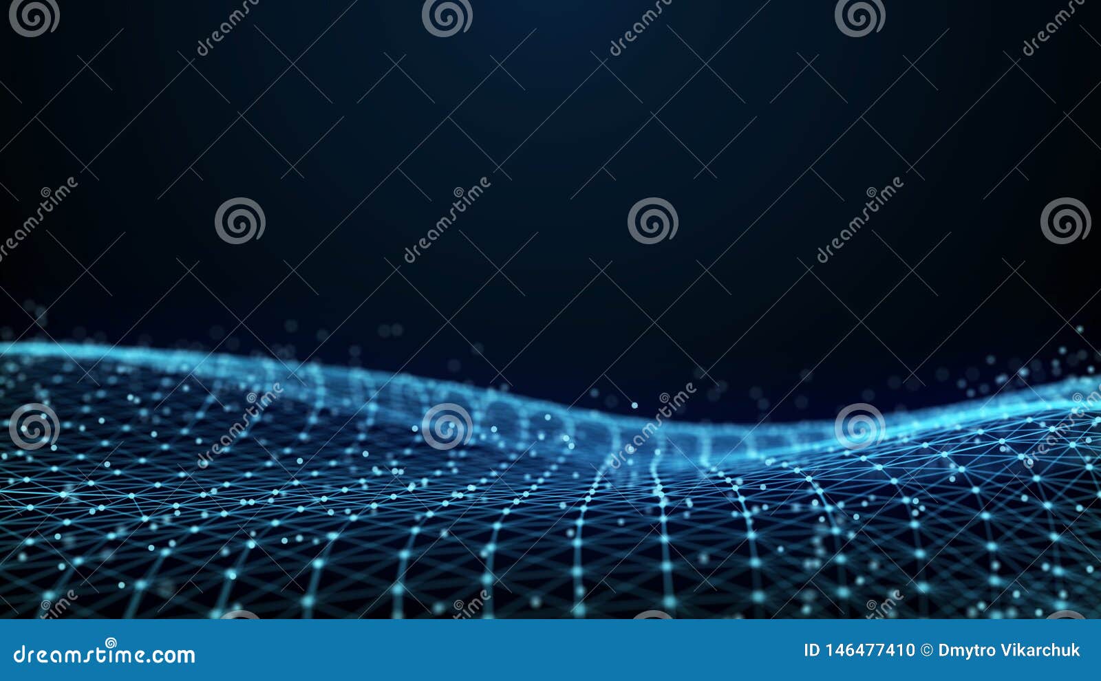 Abstract 3d Rendering Dots and Lines. Technology Background. Big Data Visualization. Artificial ...