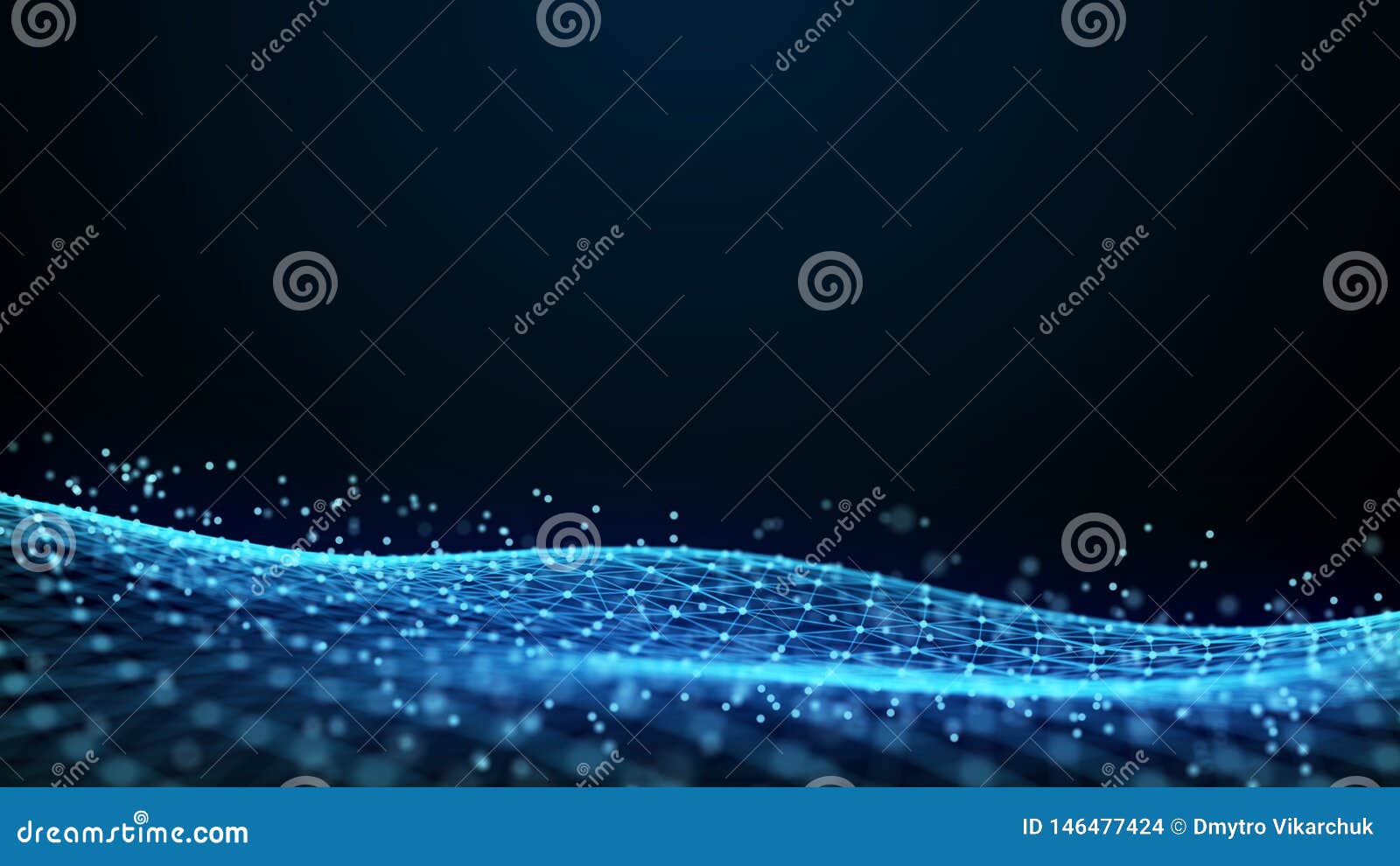 Abstract 3d Rendering Dots and Lines. Technology Background. Big Data Visualization. Artificial ...