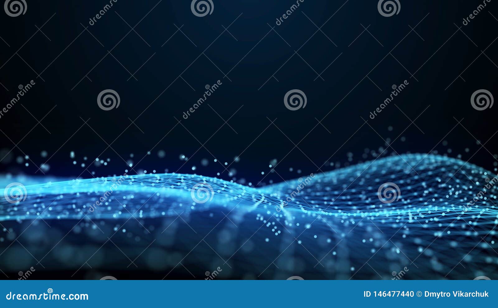 Abstract 3d Rendering Dots and Lines. Technology Background. Big Data Visualization. Artificial ...