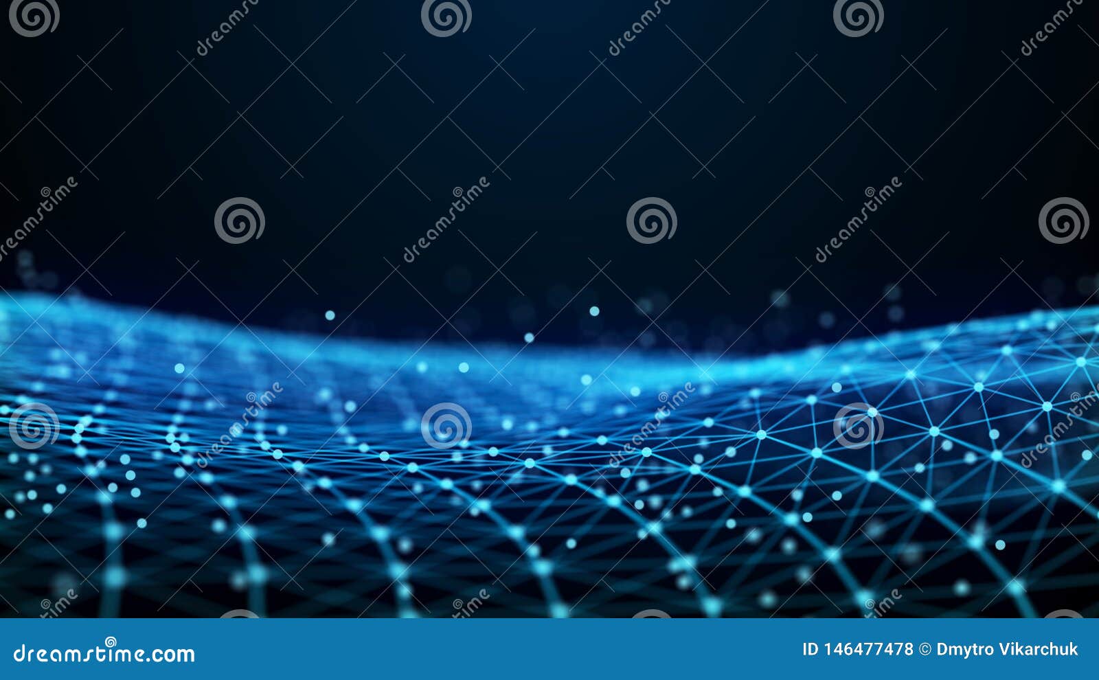 Abstract 3d Rendering Dots and Lines. Technology Background. Big Data Visualization. Artificial ...