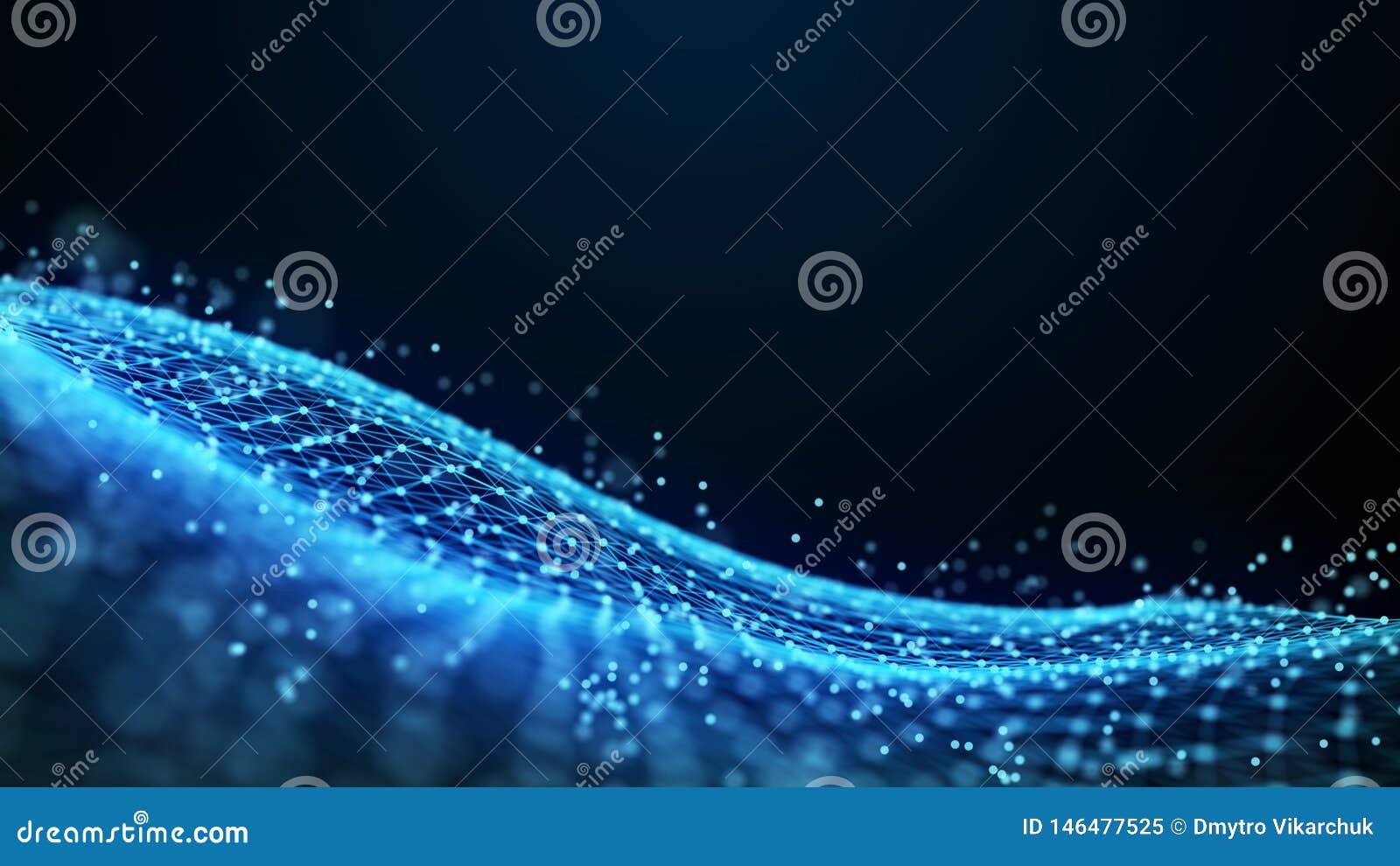 Abstract 3d Rendering Dots and Lines. Technology Background. Big Data Visualization. Artificial ...