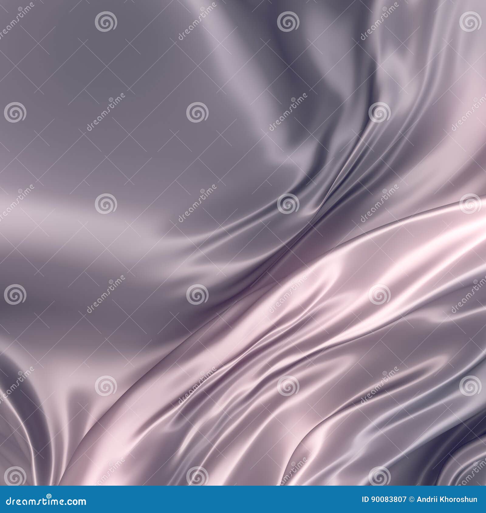 Abstract 3d Rendering Flowing Silver Cloth Stock Illustration ...