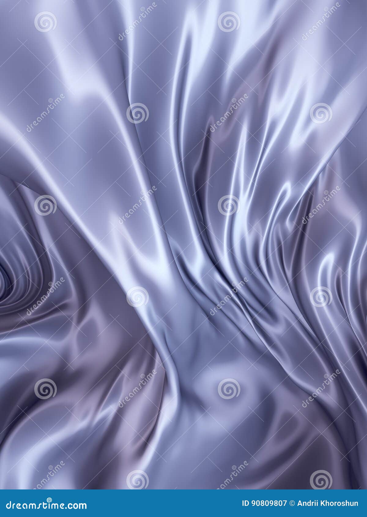 Abstract 3d Rendering Flowing Silver Cloth Stock Illustration ...