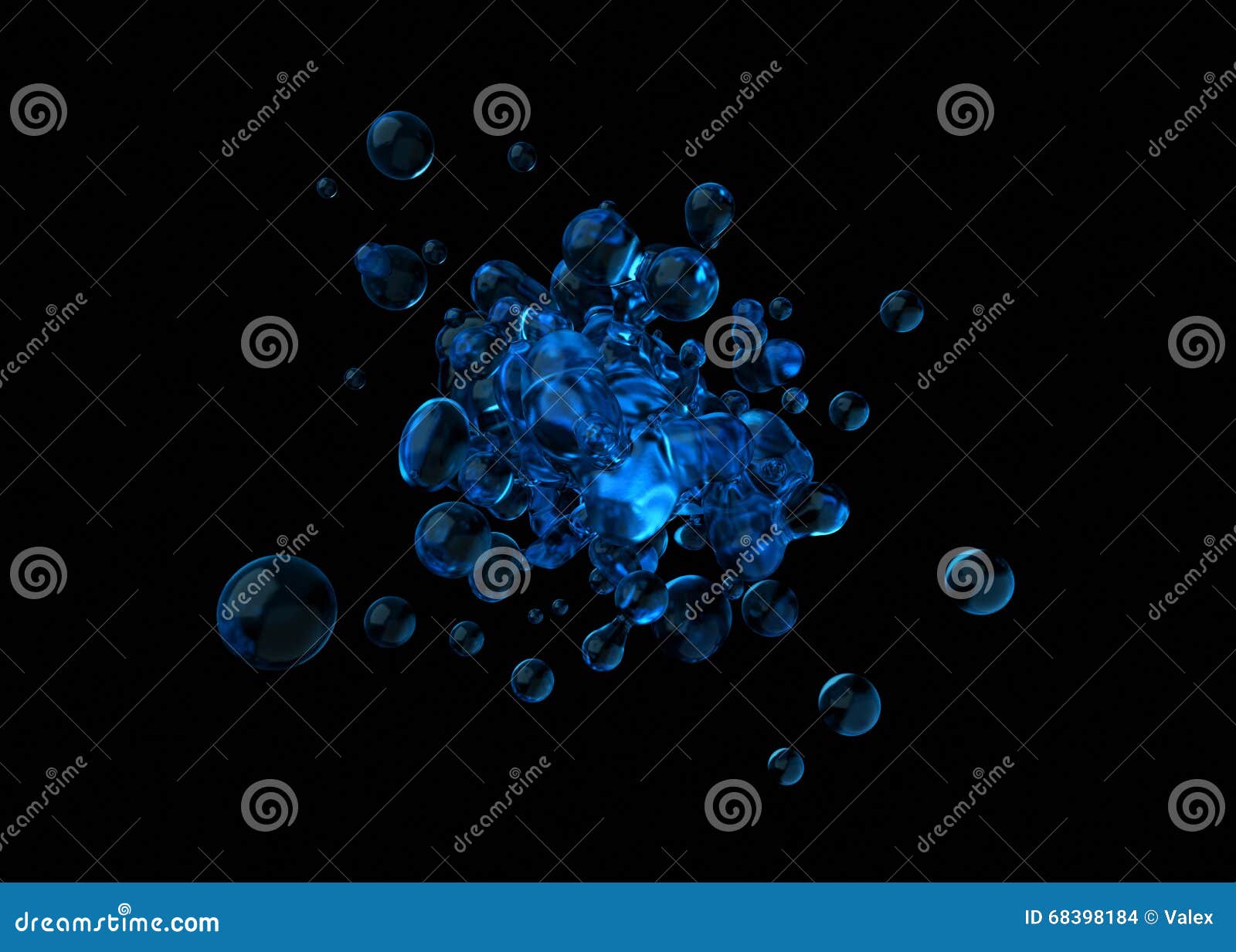 Abstract 3D Rendering of Flying Liquid. Stock Illustration ...