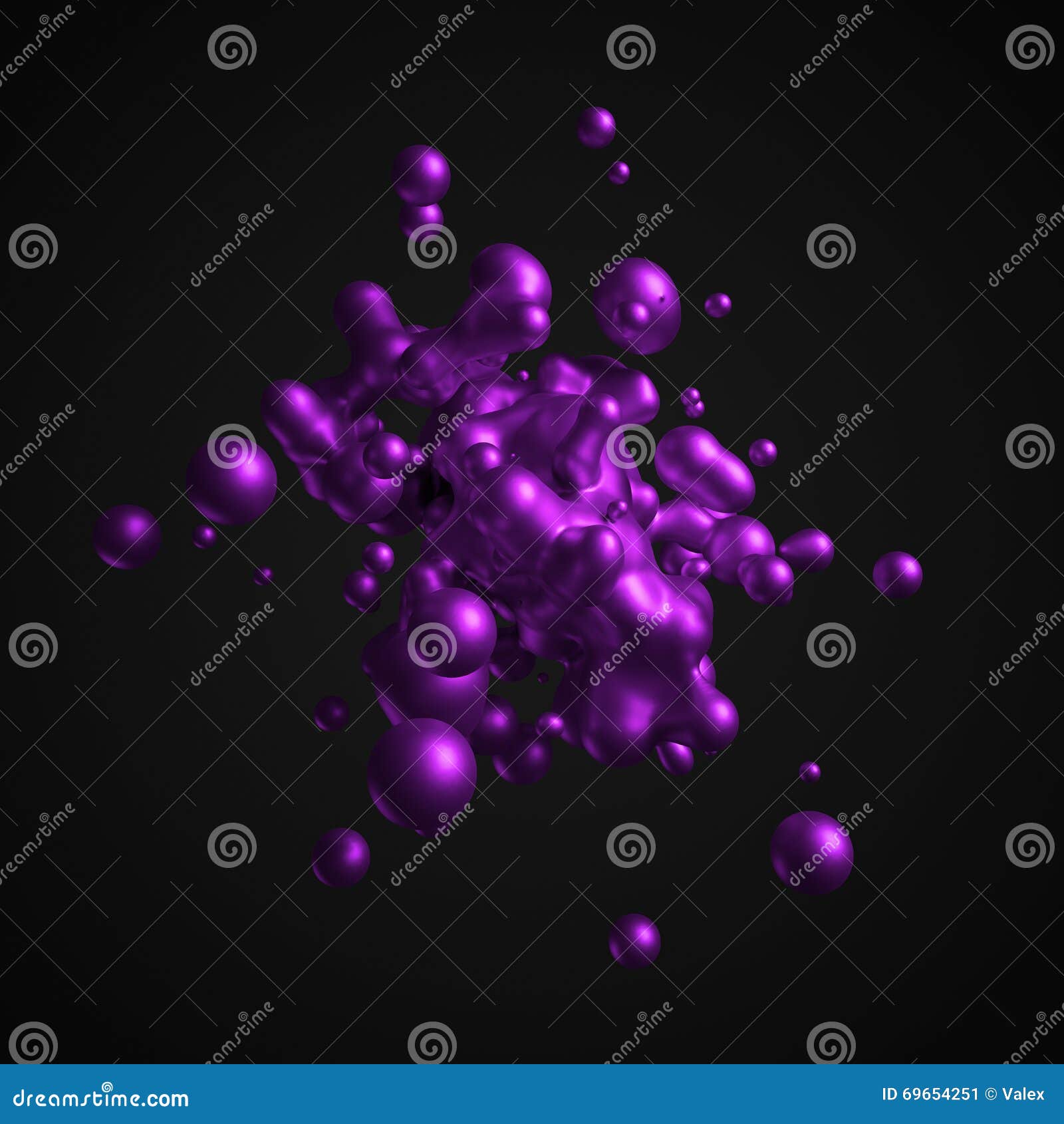 Abstract 3D Rendering of Flying Liquid. Stock Illustration ...
