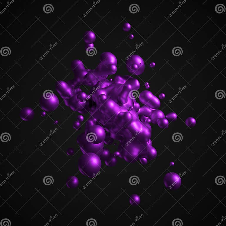 Abstract 3D Rendering of Flying Liquid. Stock Illustration ...