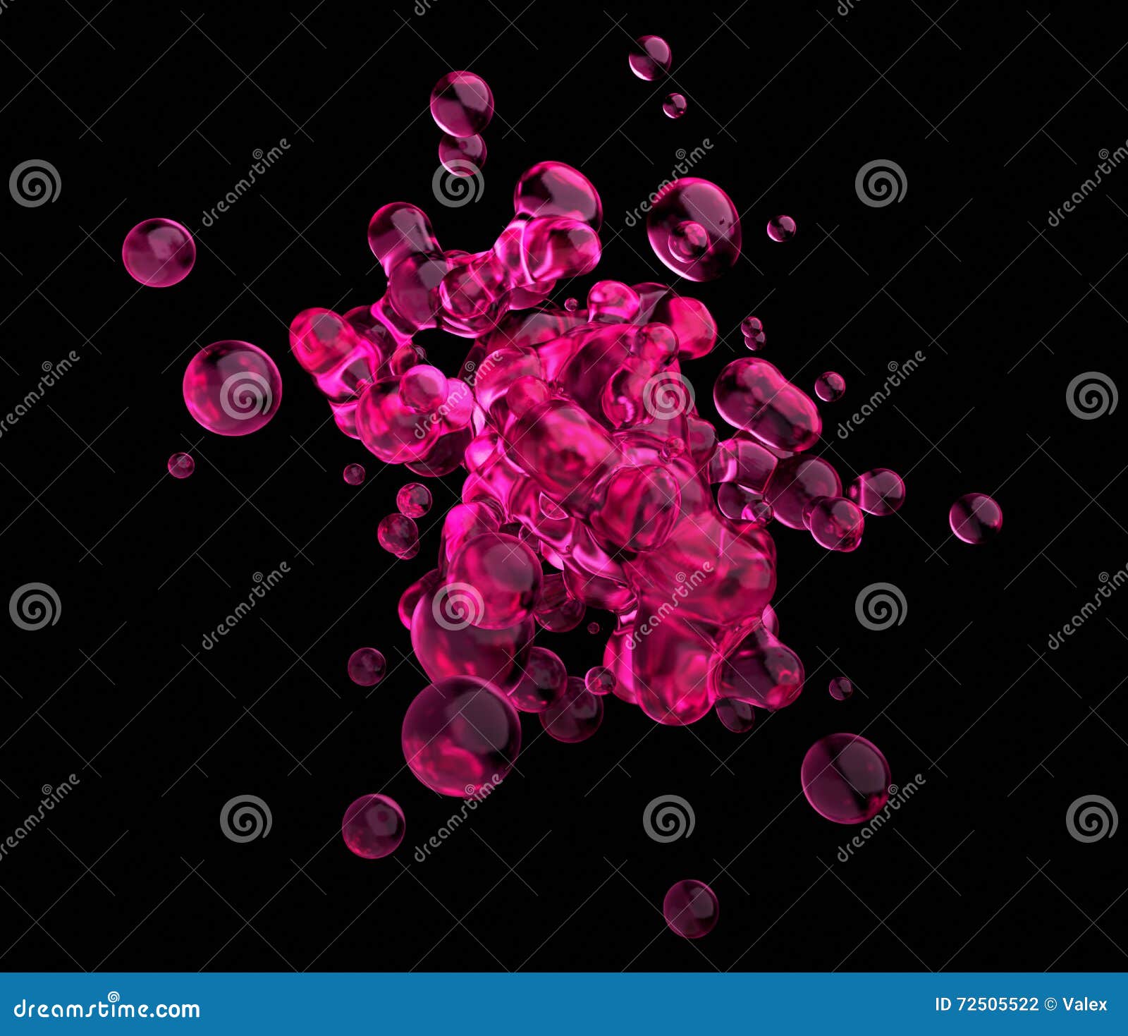 Abstract 3D Rendering of Flying Liquid. Stock Illustration ...