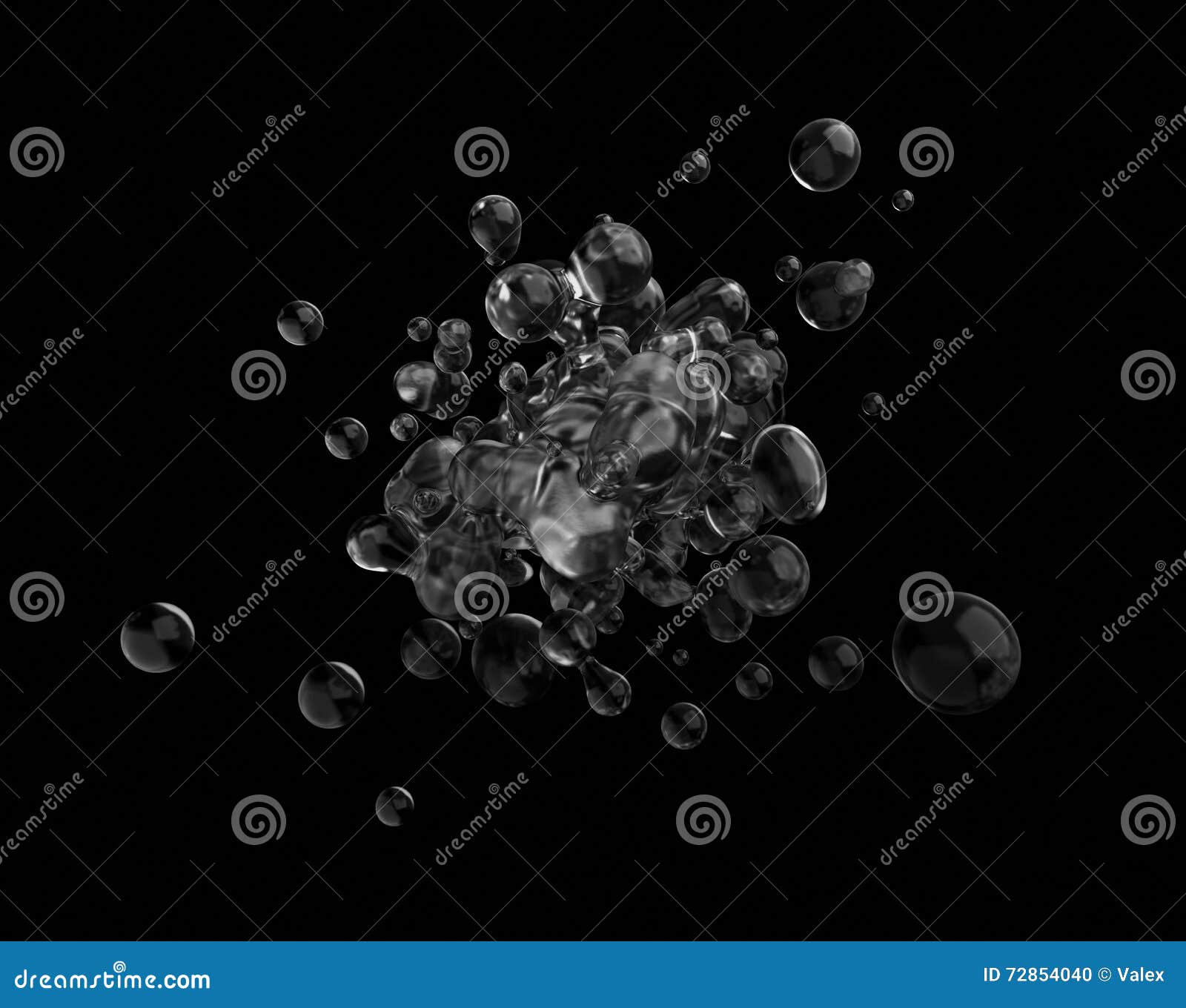 Abstract 3D Rendering of Flying Liquid. Stock Illustration ...