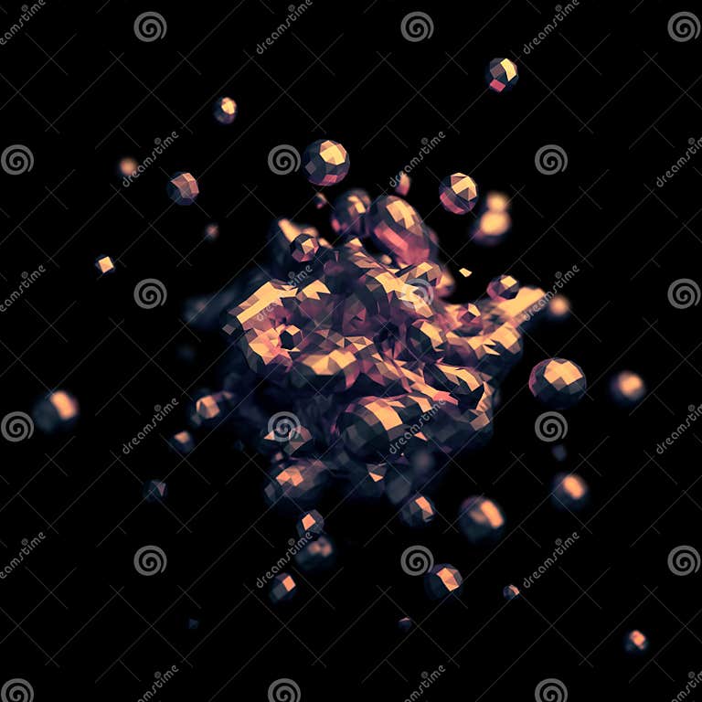 Abstract 3D Rendering of Flying Liquid. Stock Illustration ...