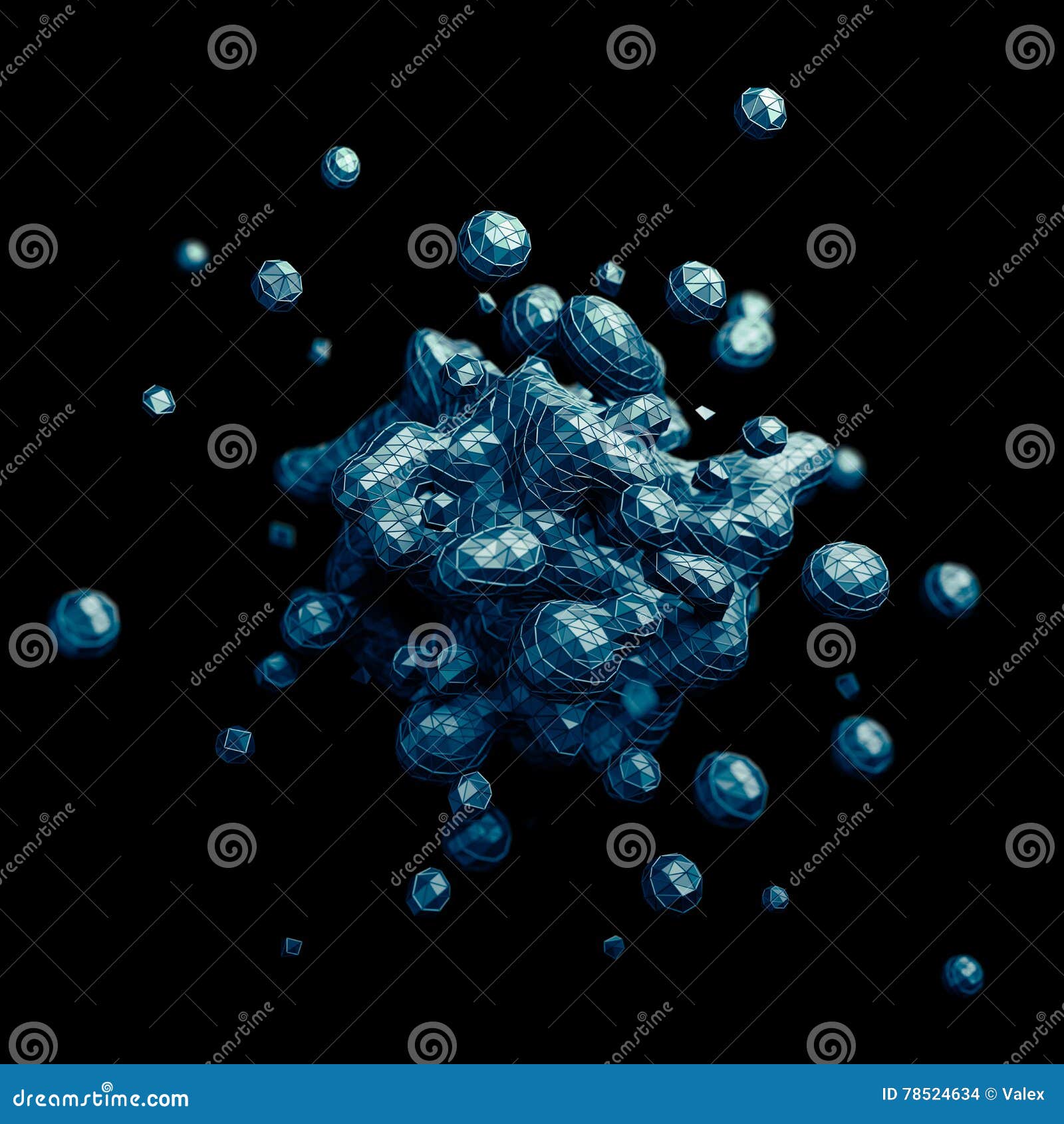 Abstract 3D Rendering of Flying Liquid. Stock Illustration ...