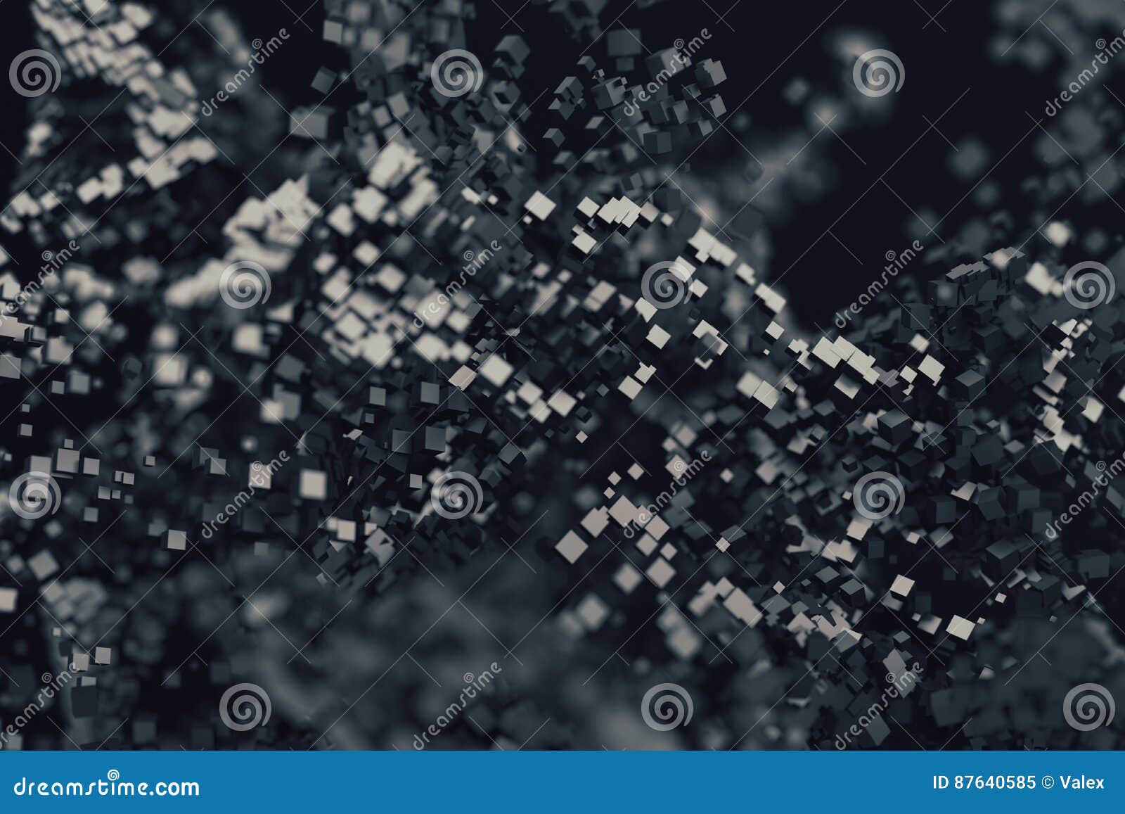 Abstract 3D Rendering of Flying Particles. Stock Illustration ...