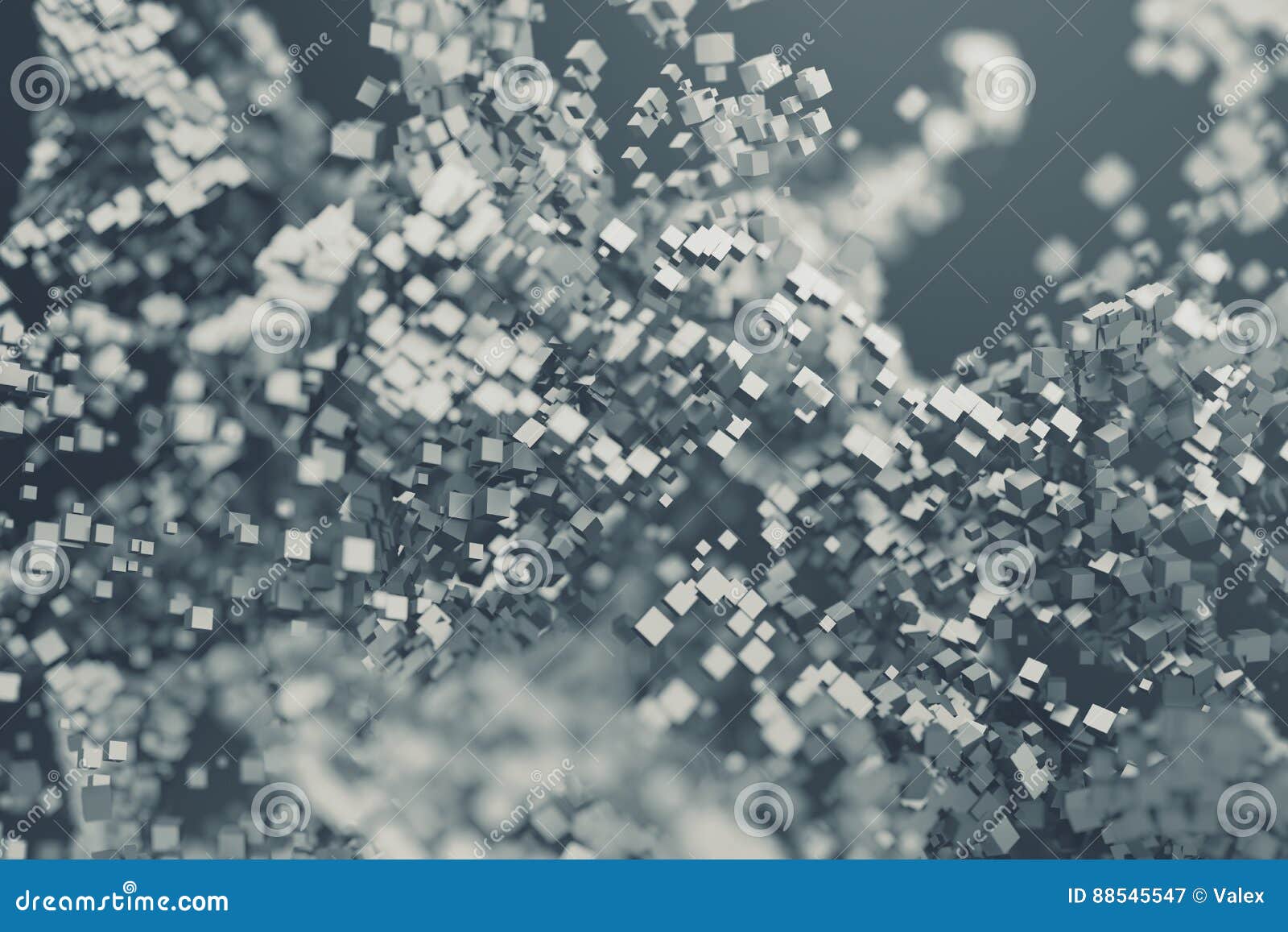 Abstract 3D Rendering of Flying Particles. Stock Illustration ...