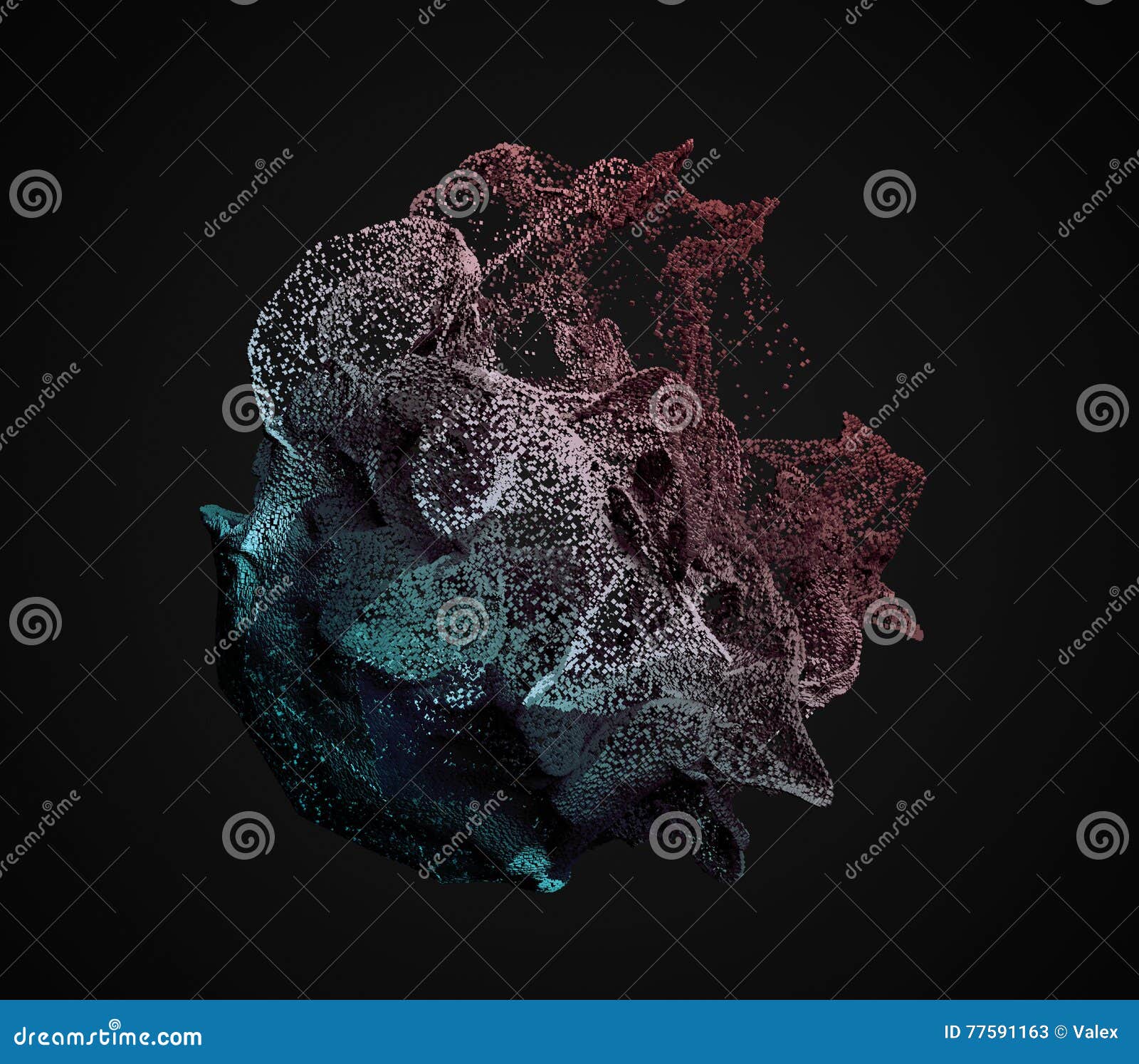 Abstract 3D Rendering of Flying Particles. Stock Illustration ...